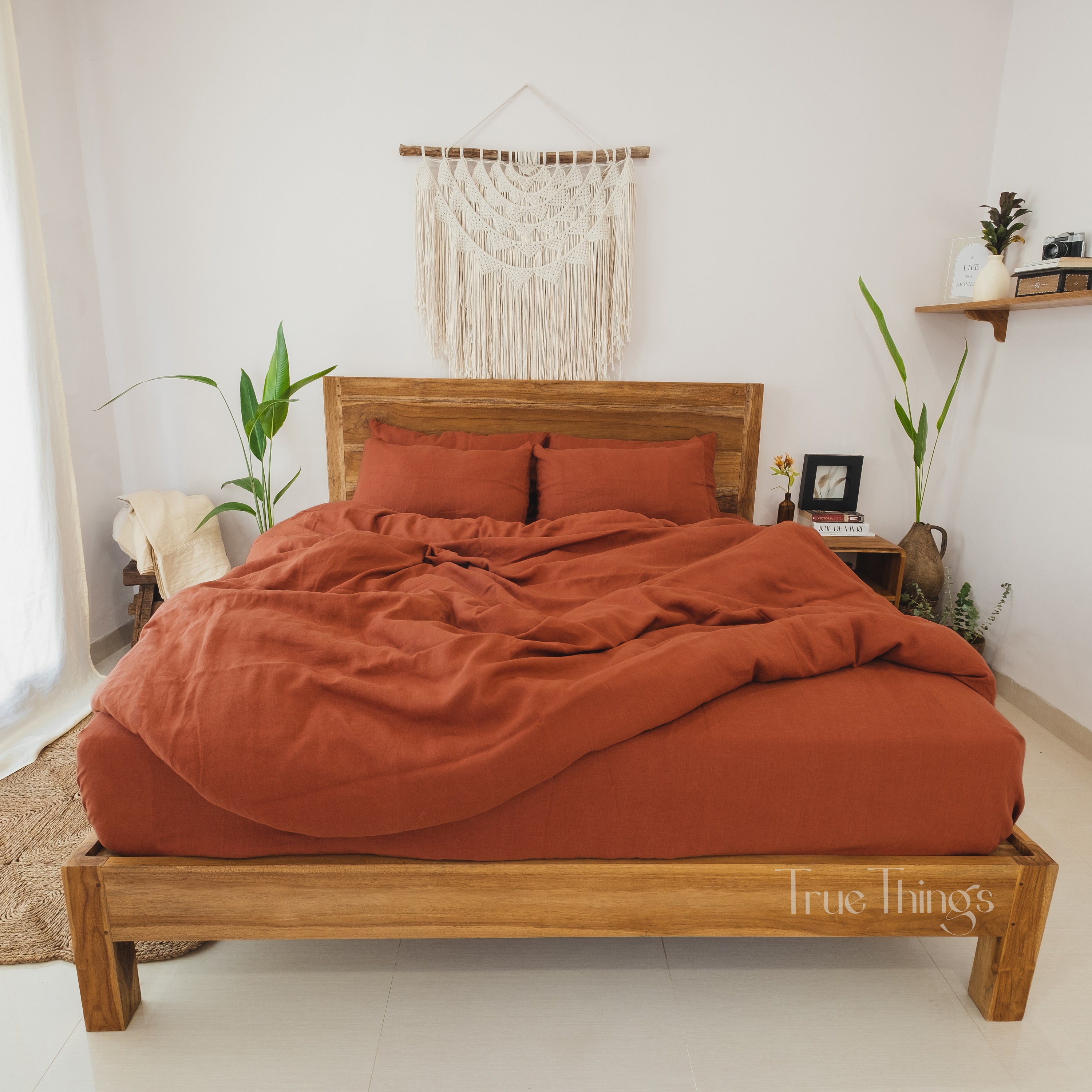 Redwood Linen Bedding Set / 1 Duvet Cover 2 Pillowcases / - Etsy