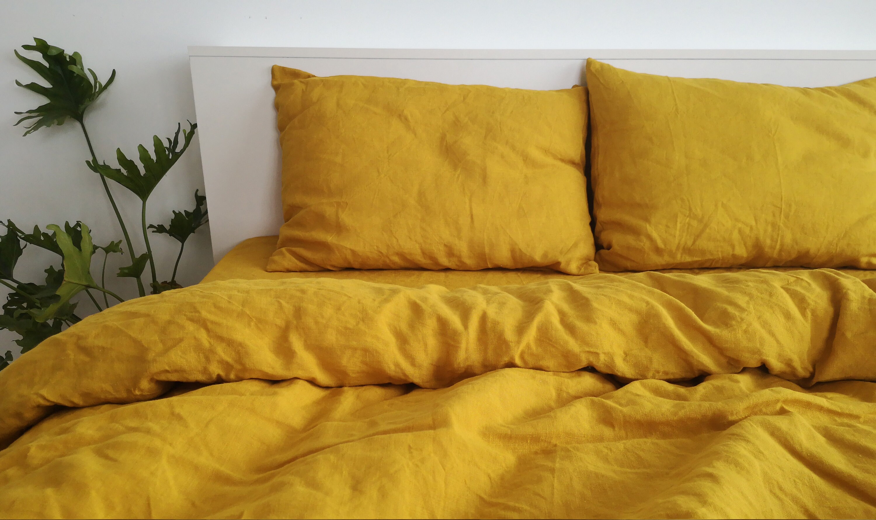 Mustard Linen Duvet Cover Set / 1 Duvet Cover 2 Pillowcases - Etsy UK