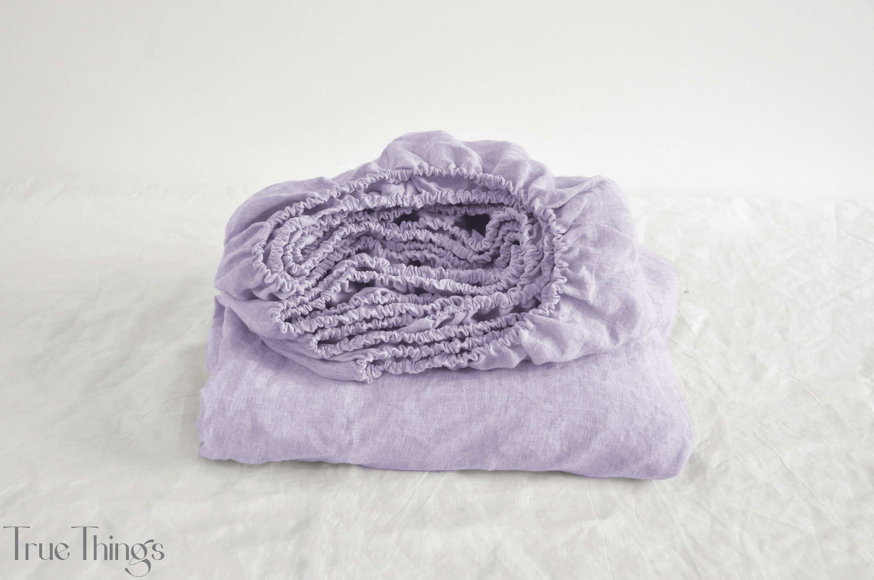Lilac Linen Fitted Sheet / 1 Fitted Sheet / Softened Linen - Etsy