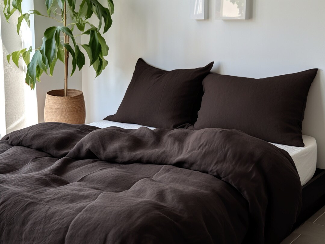 Brown Linen Duvet Cover 1 Duvet Cover Softened Linen Comforter Cover ...