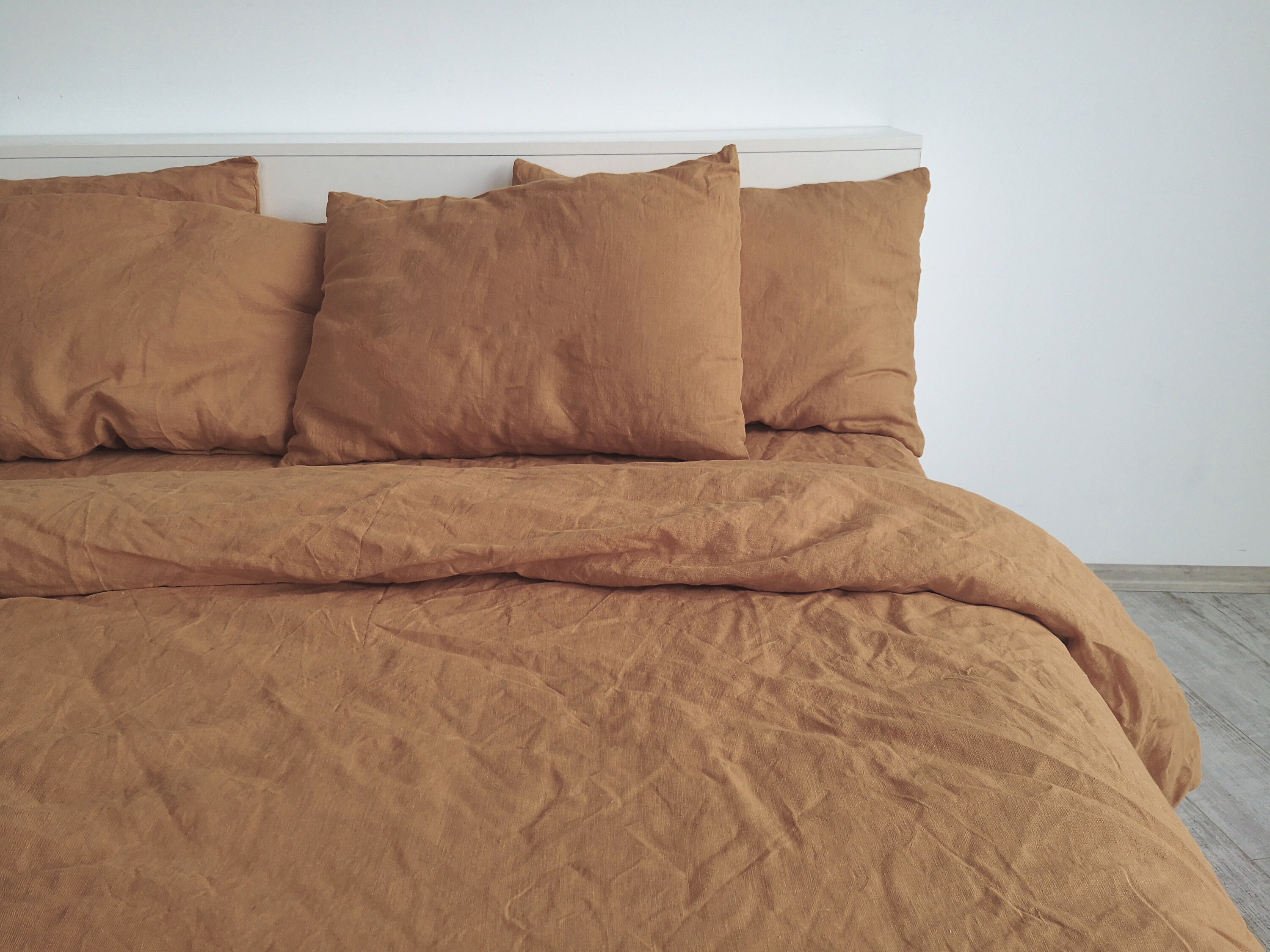 Clay linen pillowcase / 1 Pillowcase / Brown pillow cover / | Etsy