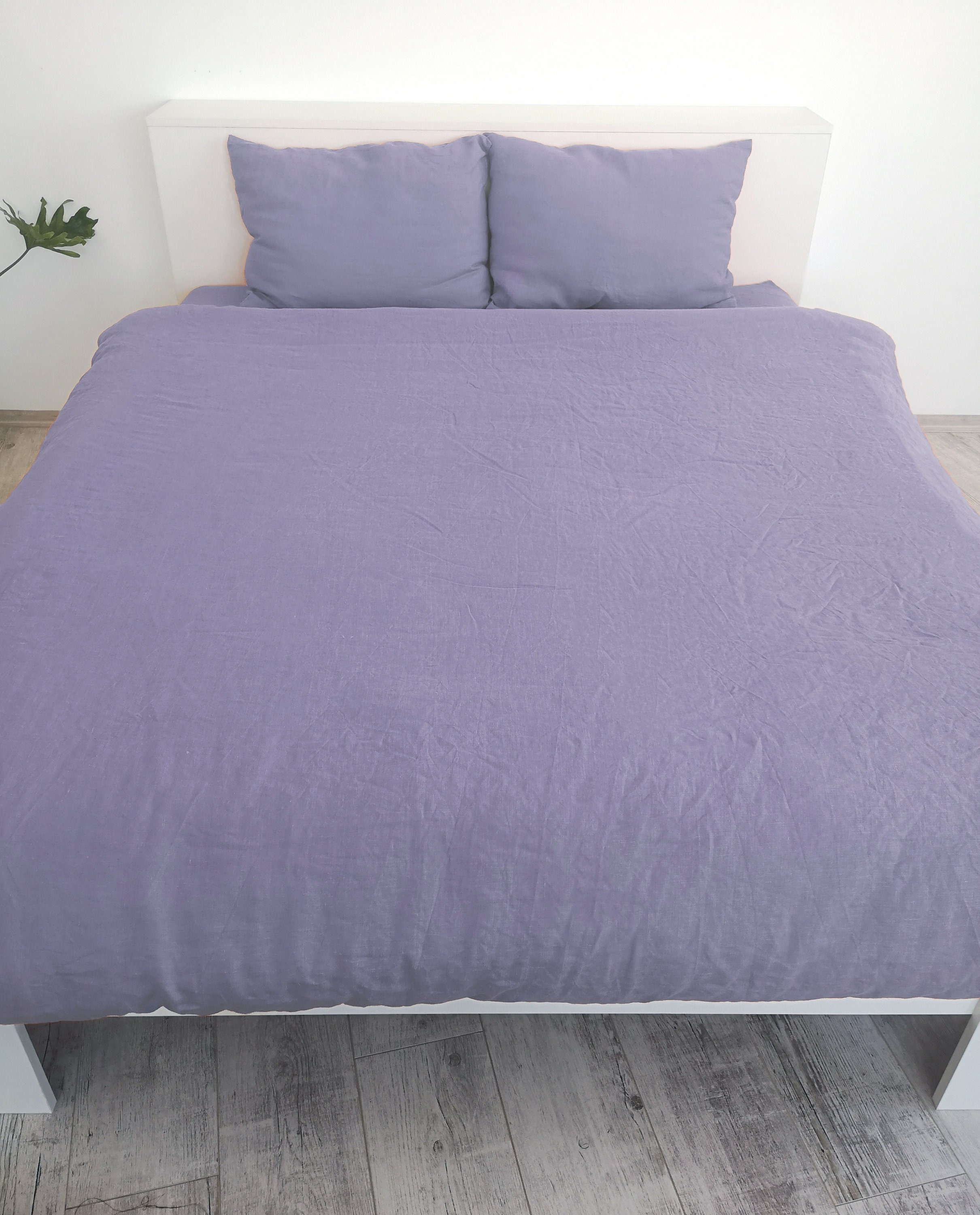 Lavender linen bedding set / 1 Duvet cover 2 Pillowcases / | Etsy
