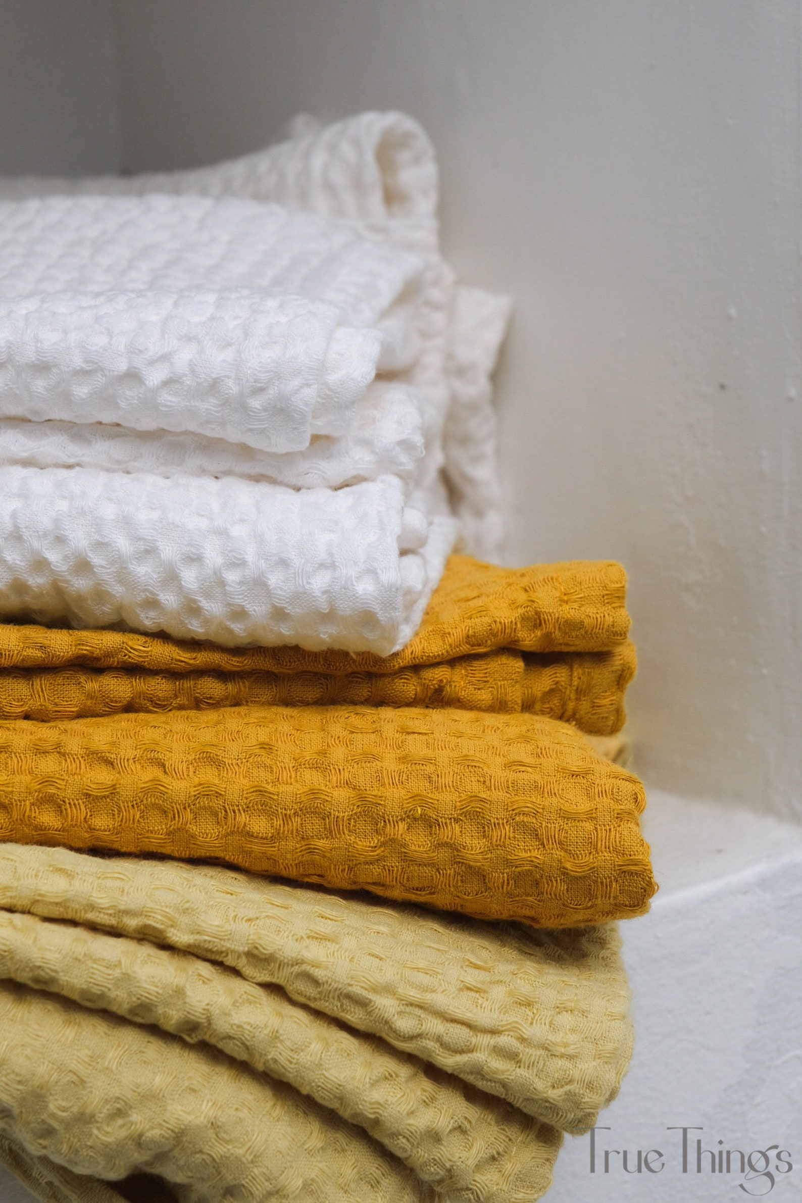 Chartreuse Yellow Waffle Linen Bath Towels Yellow Linen Bath Towel Set ...