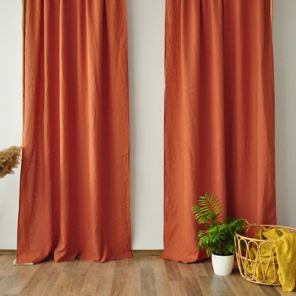 Orange Curtains - Etsy