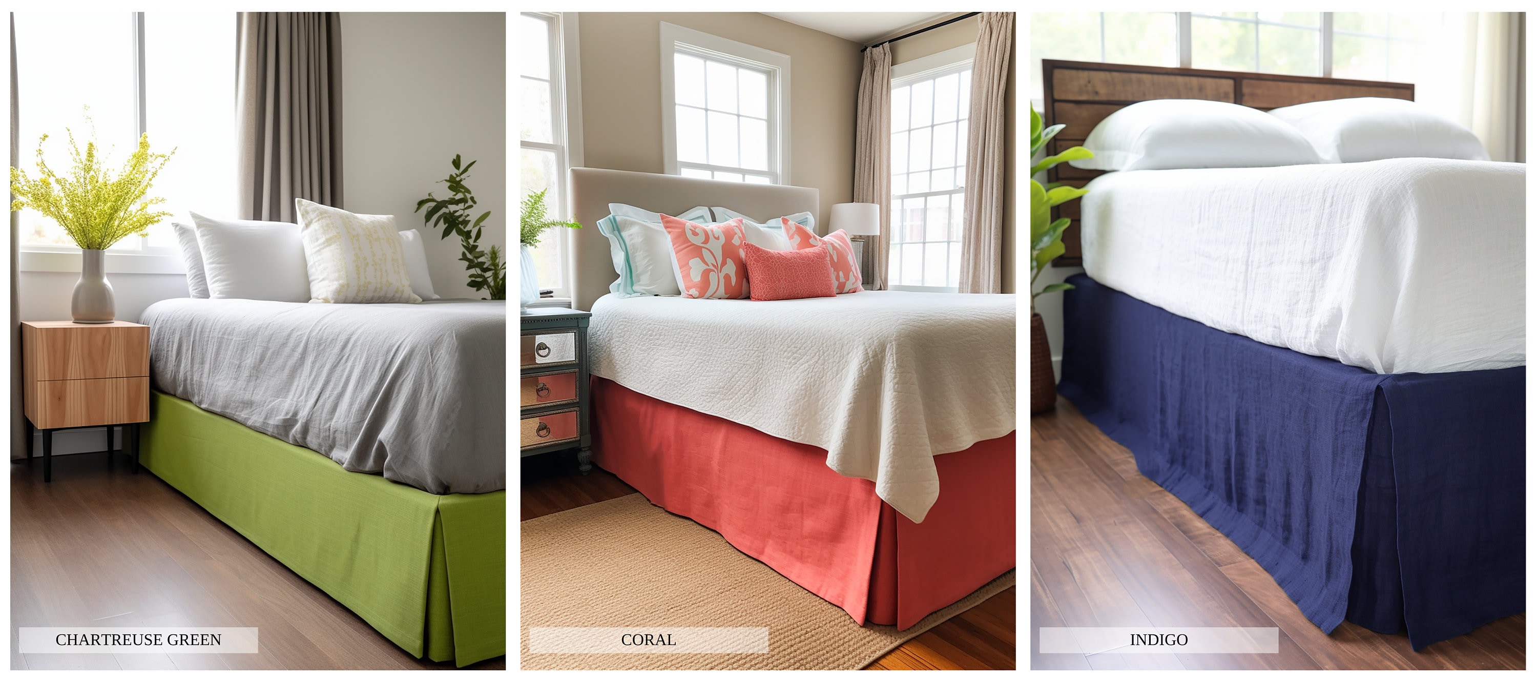60 Colors Linen Tailored Bed Skirt Tailored Bed Skirt Stonewashed Linen ...