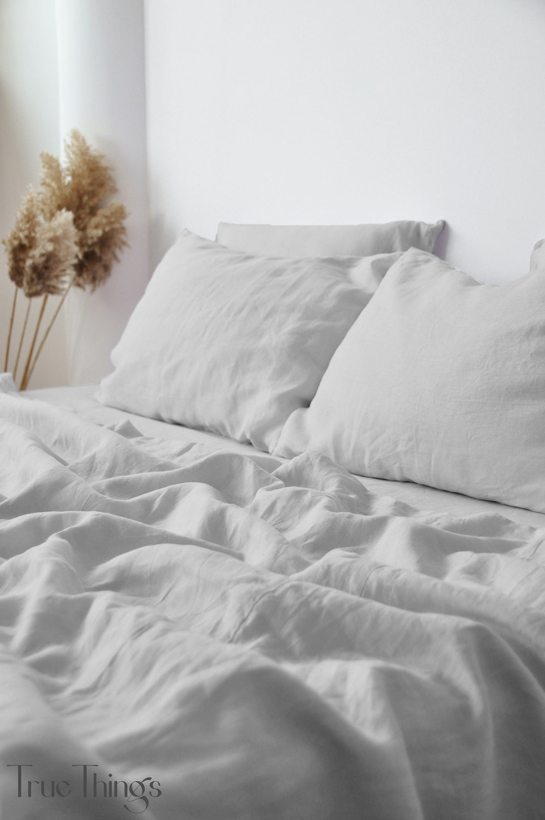 Light Gray Linen Flat Sheet 1 Flat Sheet Softened Linen Sheet ...