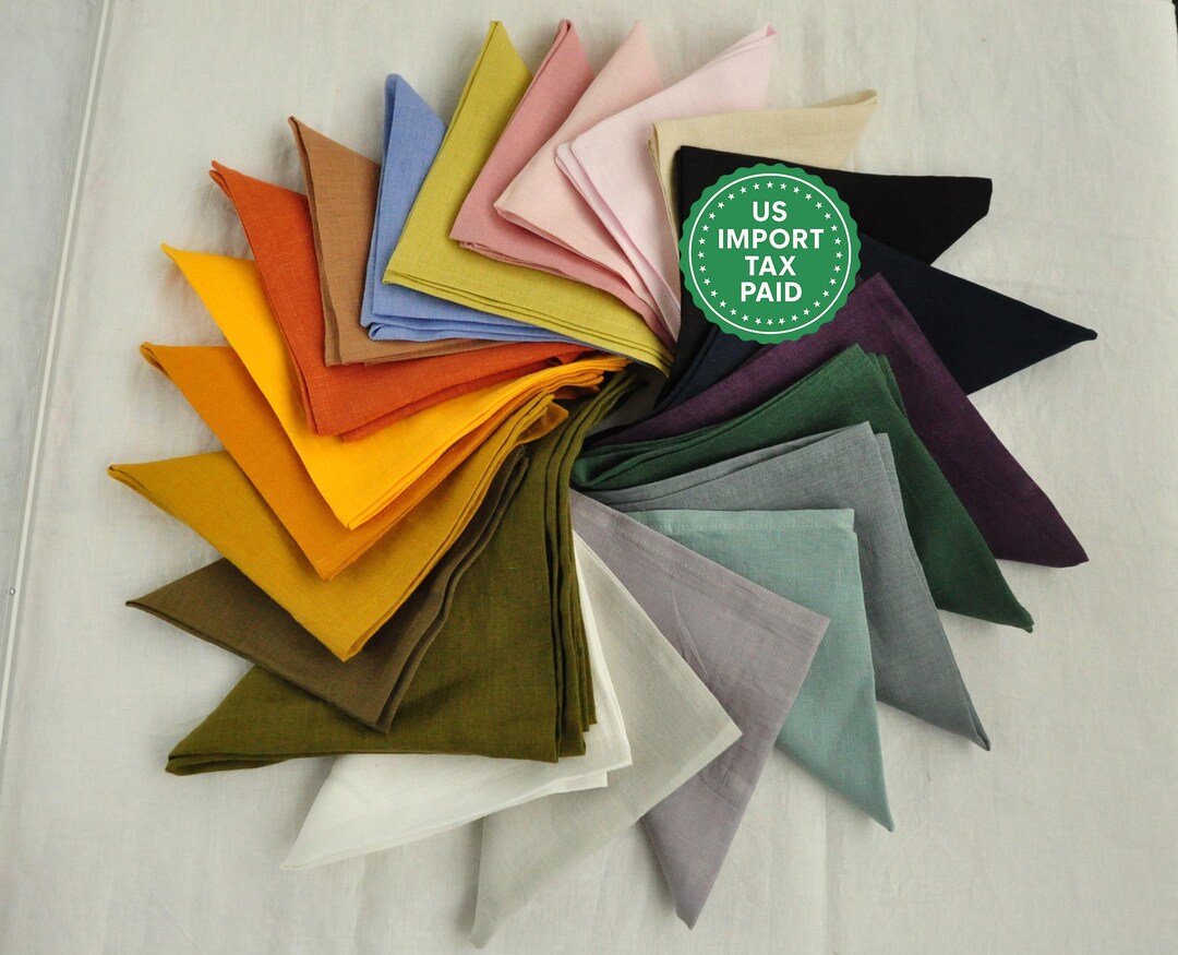 60 Colors Linen Set of 2 Napkins Softened Linen Table Decor Napkins for ...