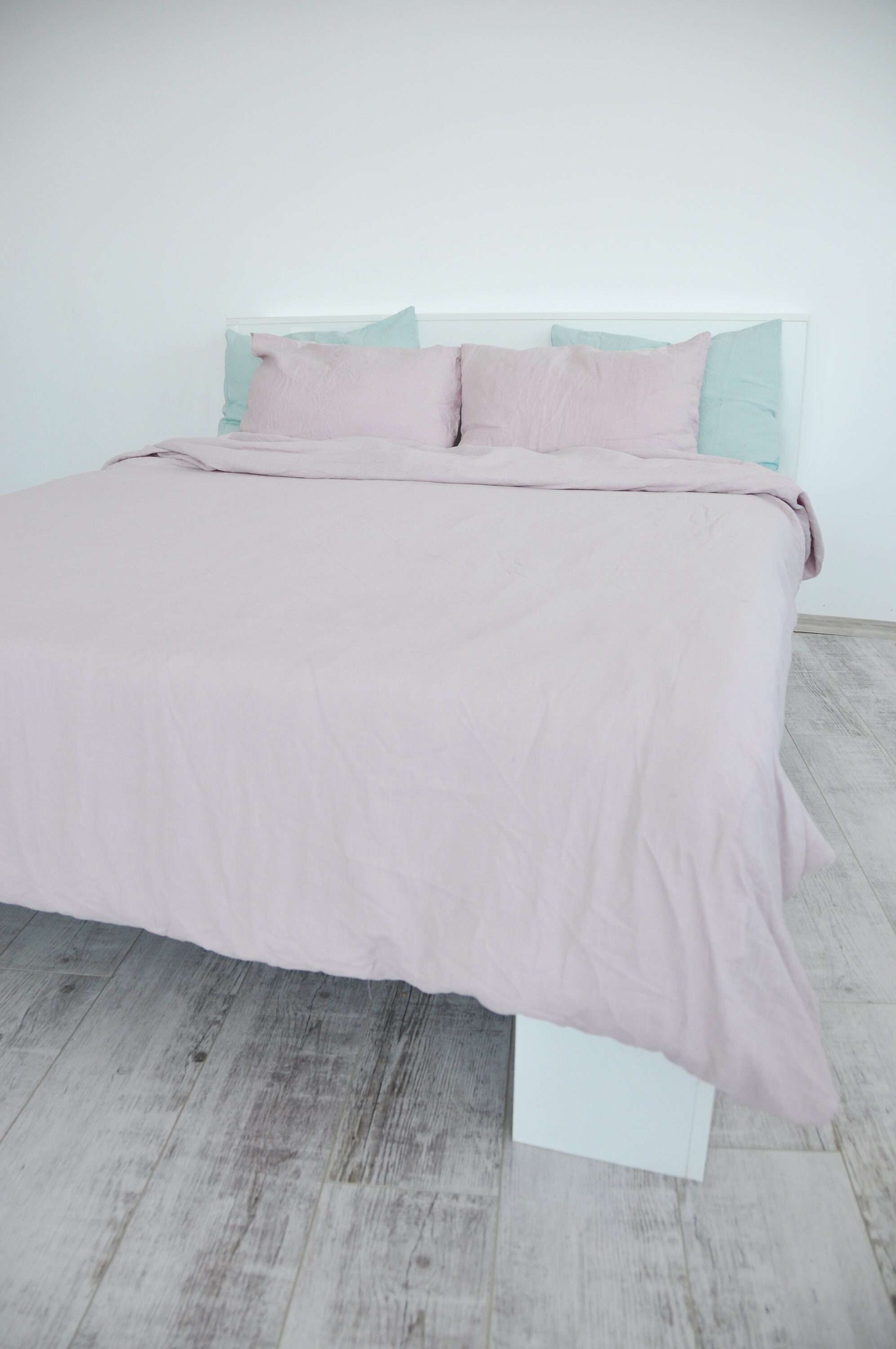 Dusty pink linen bedding set / 1 Duvet cover 2 Pillowcases | Etsy