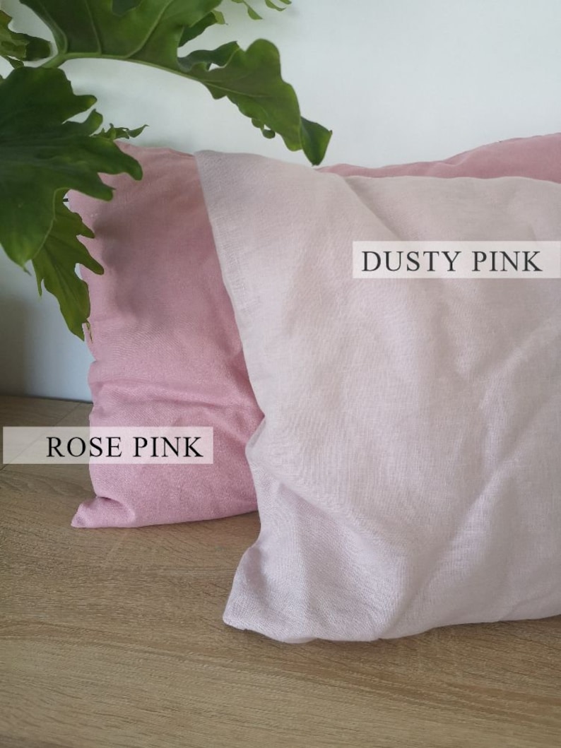 Rose pink linen bedding set / 1 duvet cover 2 pillowcases / | Etsy