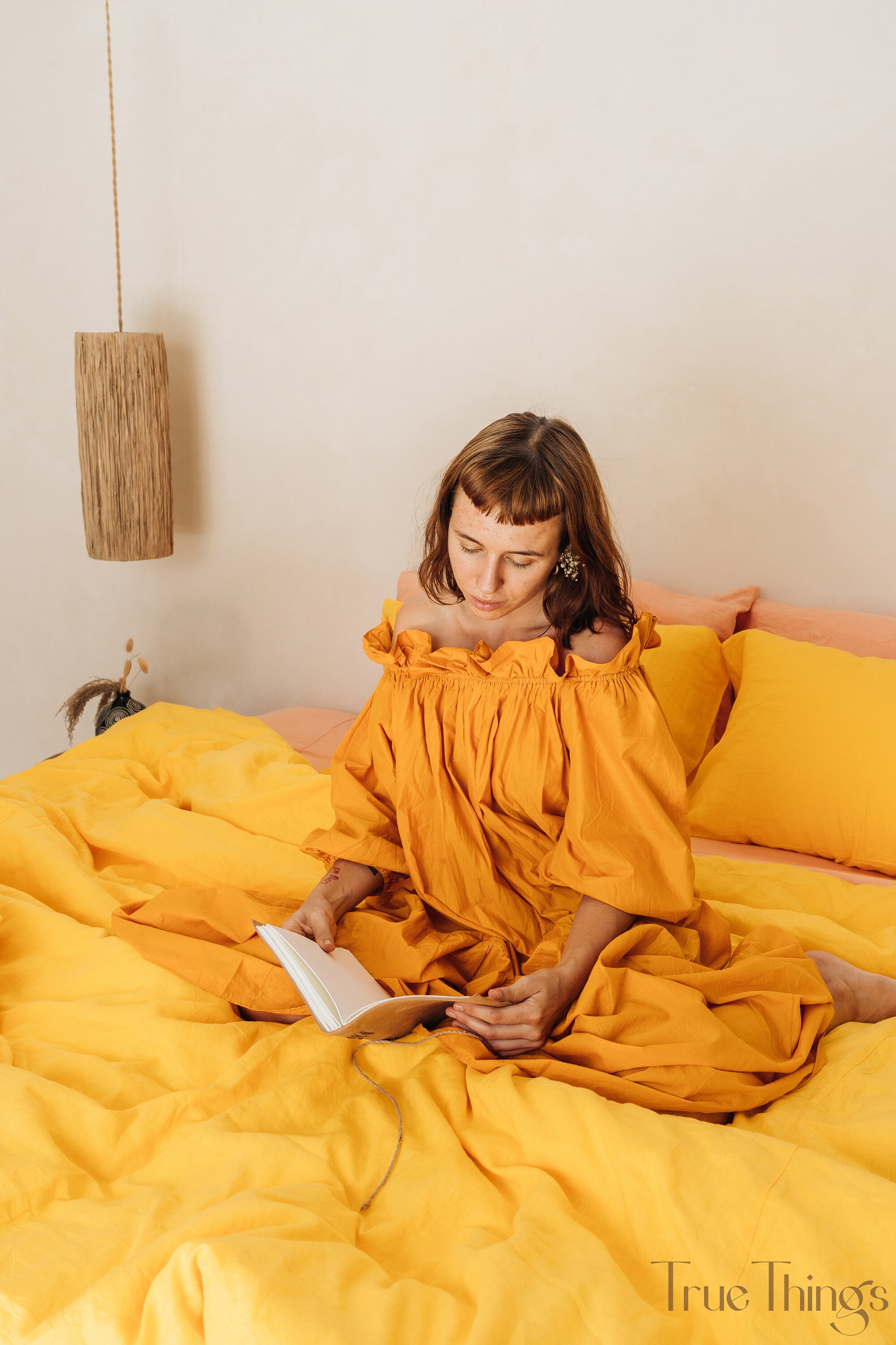 Bright Yellow Linen Bedding Set / 1 Duvet Cover 2 | Etsy