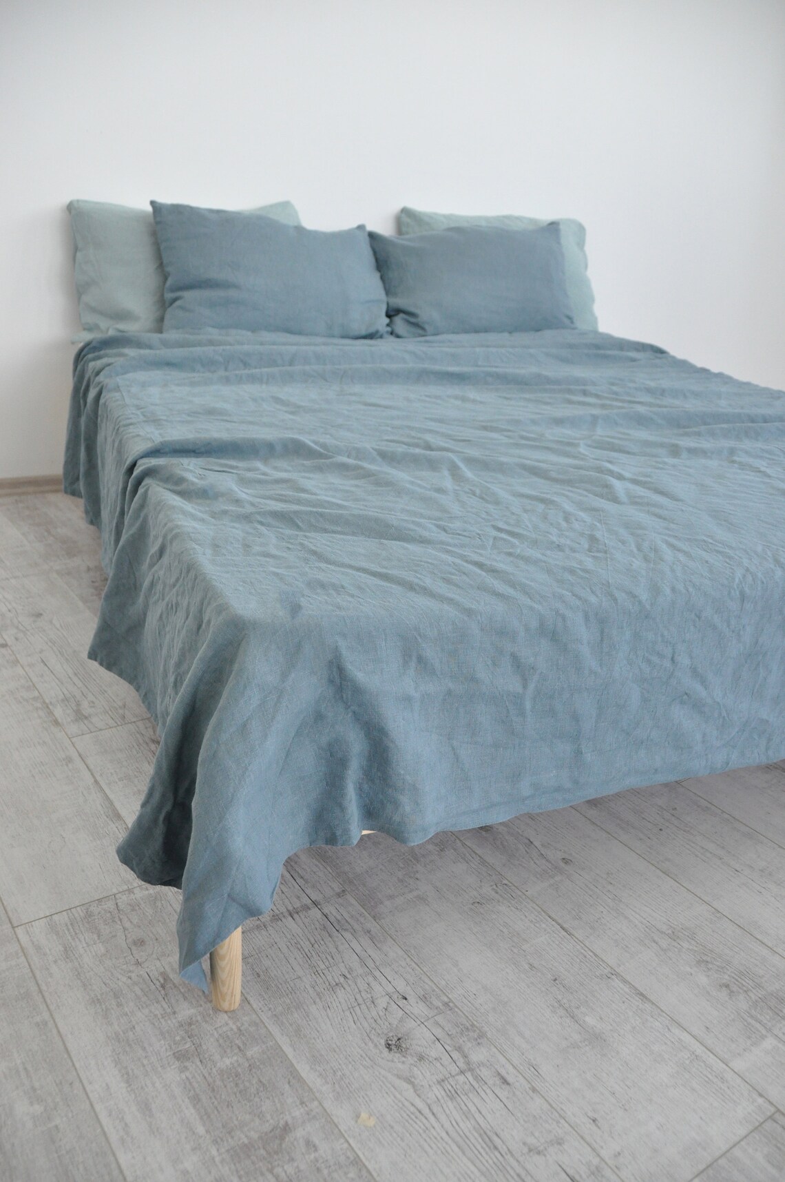 Dusty Blue Linen Flat Sheet / 1 Flat Sheet / Softened Linen - Etsy