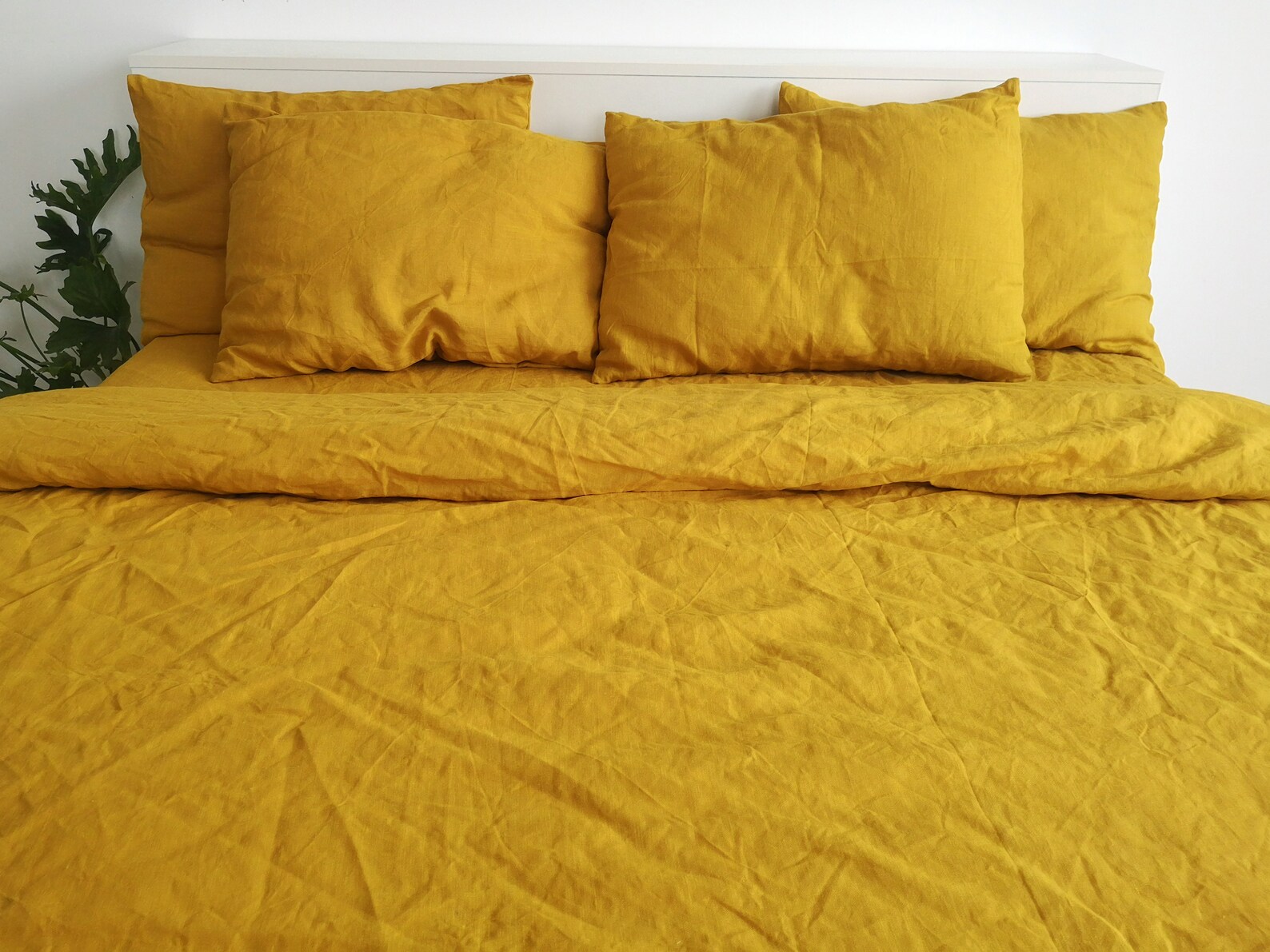 Mustard Linen Duvet Cover Set / 1 Duvet Cover 2 Pillowcases - Etsy UK