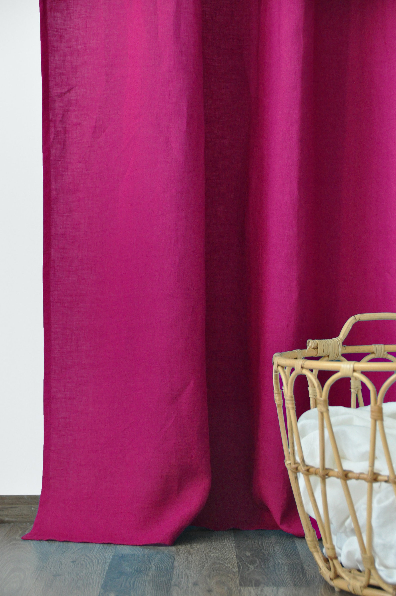 Fuchsia Regular and Blackout Linen Curtains / 2 Panels / | Etsy