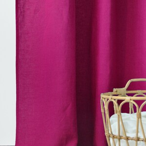 Fuchsia Regular and Blackout Linen Curtains 2 Panels Unlined - Etsy