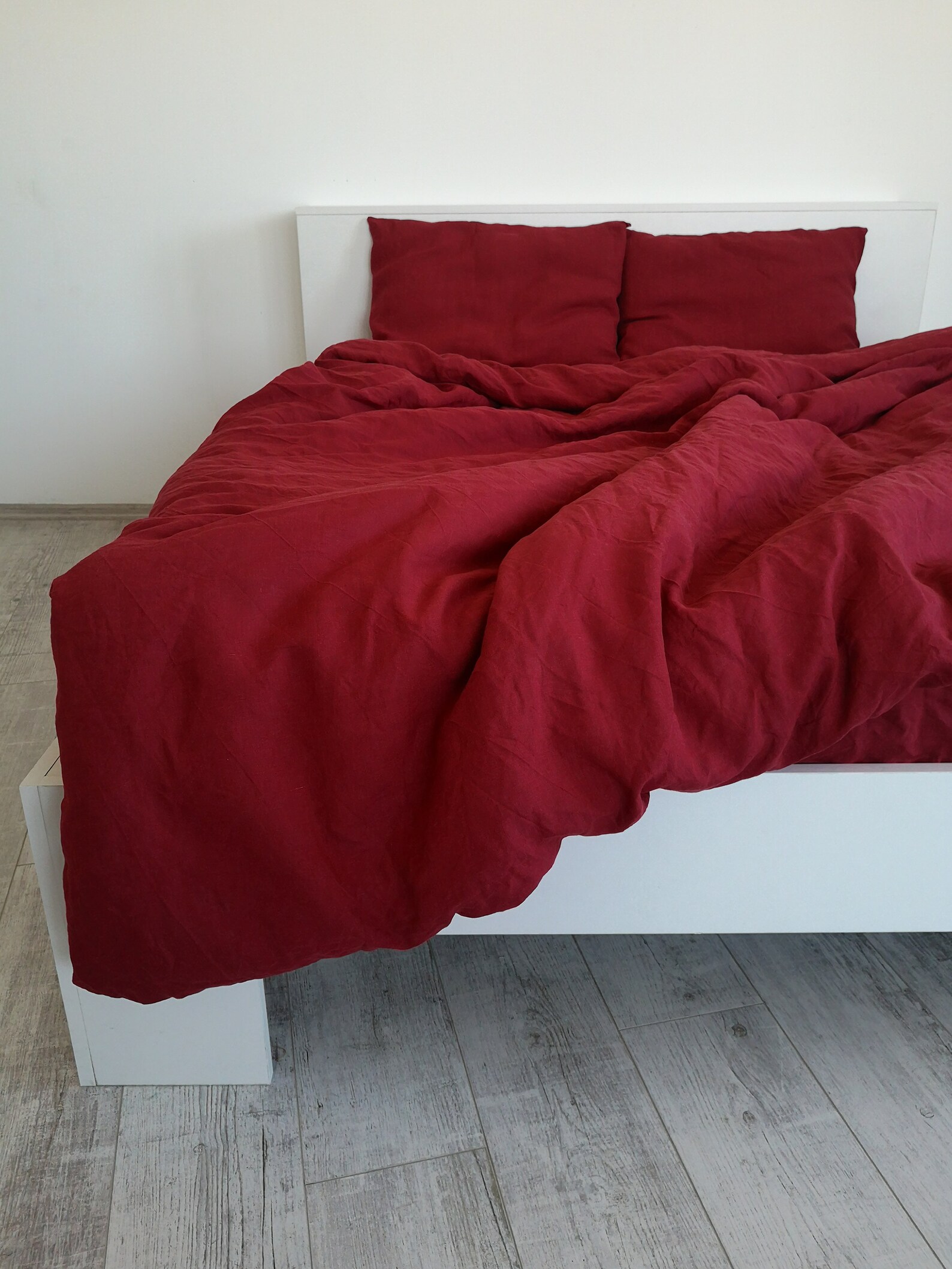 Maroon Linen Duvet Cover / 1 Duvet Cover / Softened Linen / - Etsy