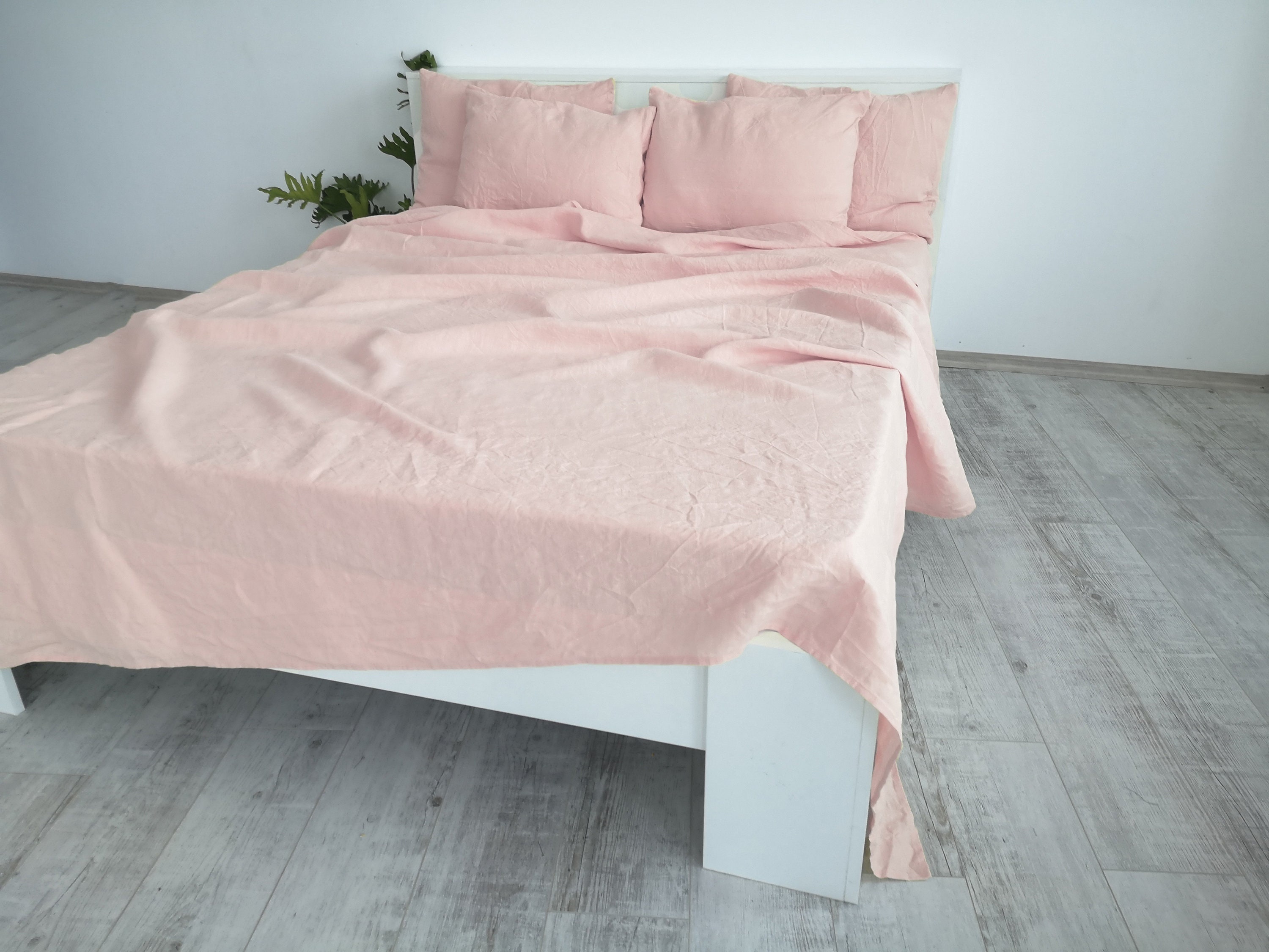 Blush pink linen flat sheet / 1 Flat sheet / Softened linen | Etsy