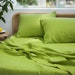 Chartreuse Green Linen Sheet Set 1 Flat Sheet and 1 Fitted Sheet and 2 ...