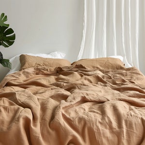 Clay Linen Blanket With or Without Filling Softened Linen Medium Weight ...