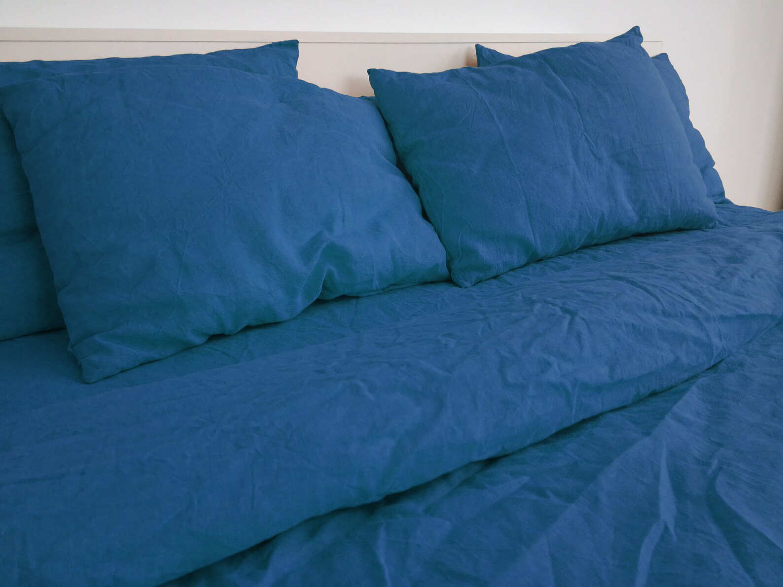 Royal blue linen pillowcase / Bright blue pillow cover / King | Etsy