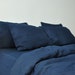 Navy Linen Duvet Cover 1 Duvet Cover Softened Linen Comforter - Etsy