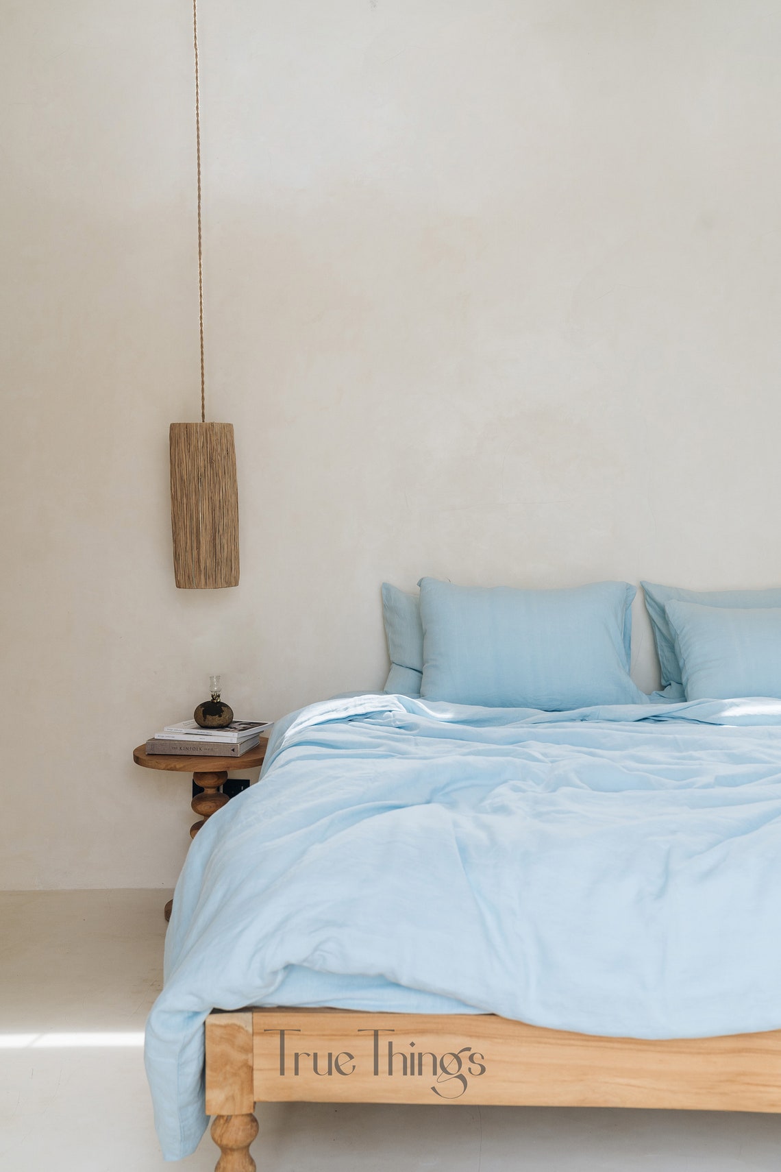 Sky Blue Linen Bedding Set / 1 Duvet Cover 2 Pillowcases in | Etsy