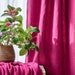Fuchsia Regular and Blackout Linen Curtains 2 Panels Unlined Cotton ...