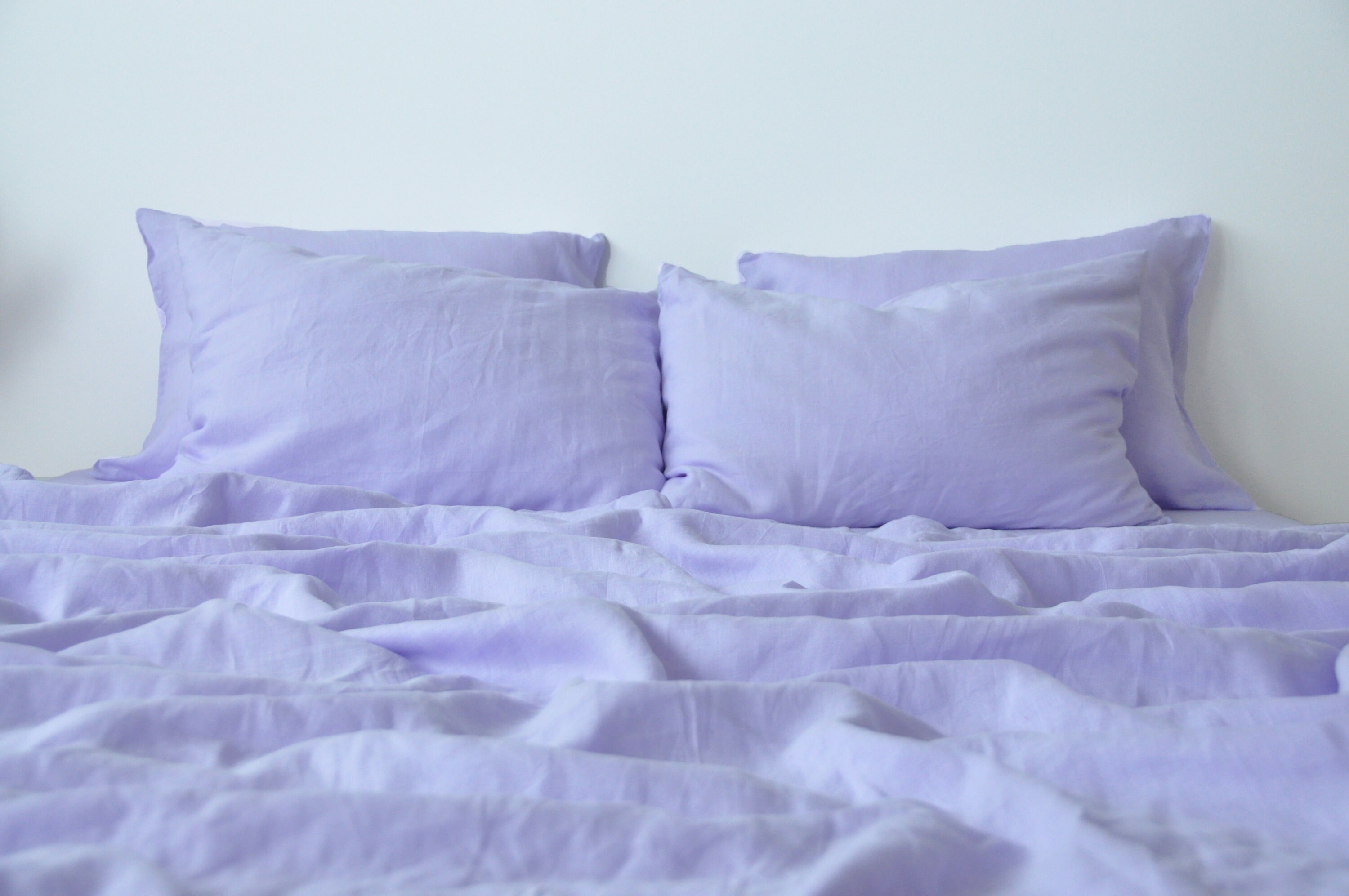 Lilac linen fitted sheet / 1 Fitted sheet / Softened linen | Etsy