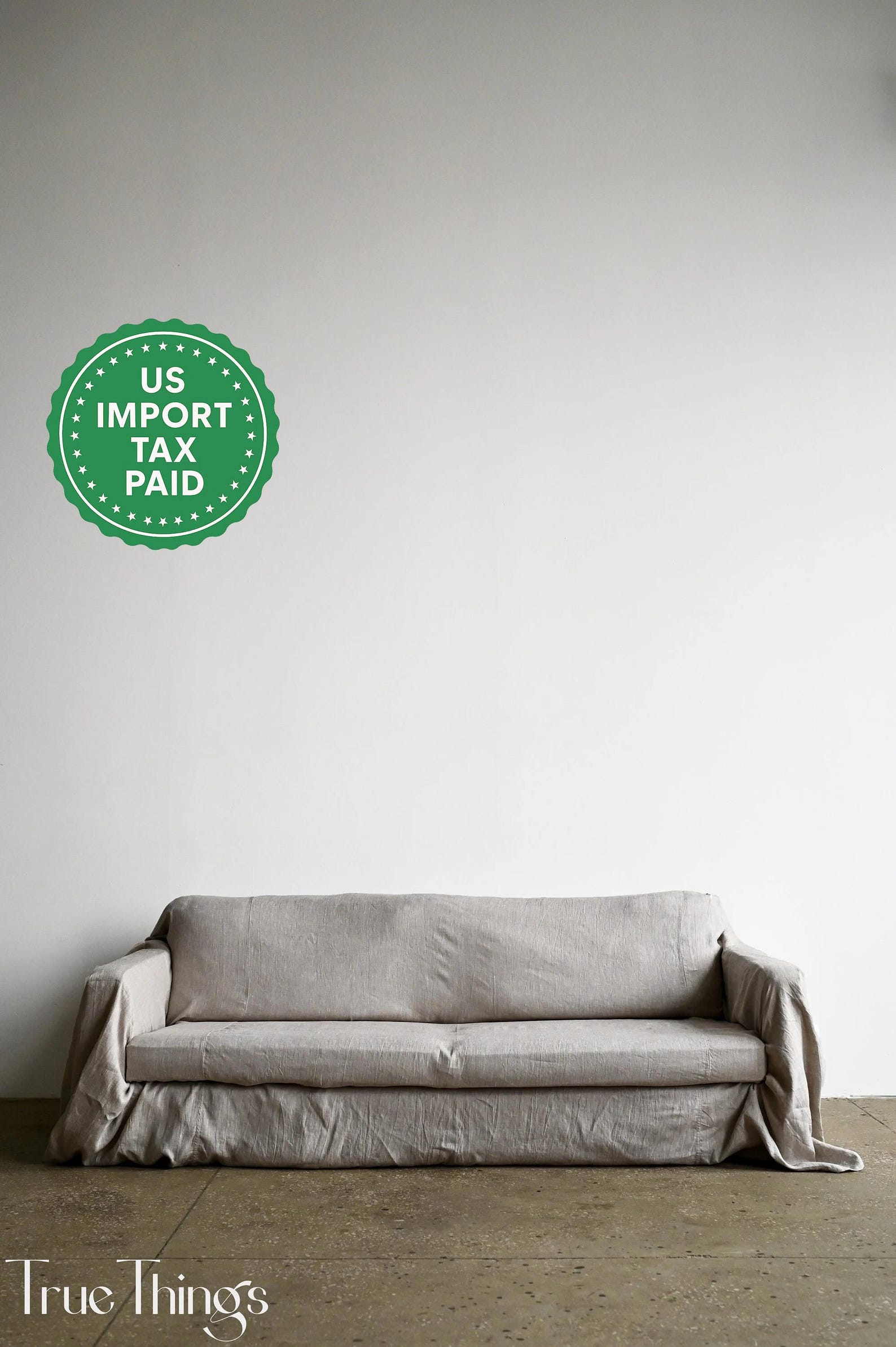 Undyed Linen Sofa Slipcover Couch Throw Softened Linen Drop Cloth Couch ...