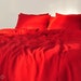 Scarlet Red Linen Duvet Cover 1 Duvet Cover Softened Linen Red - Etsy