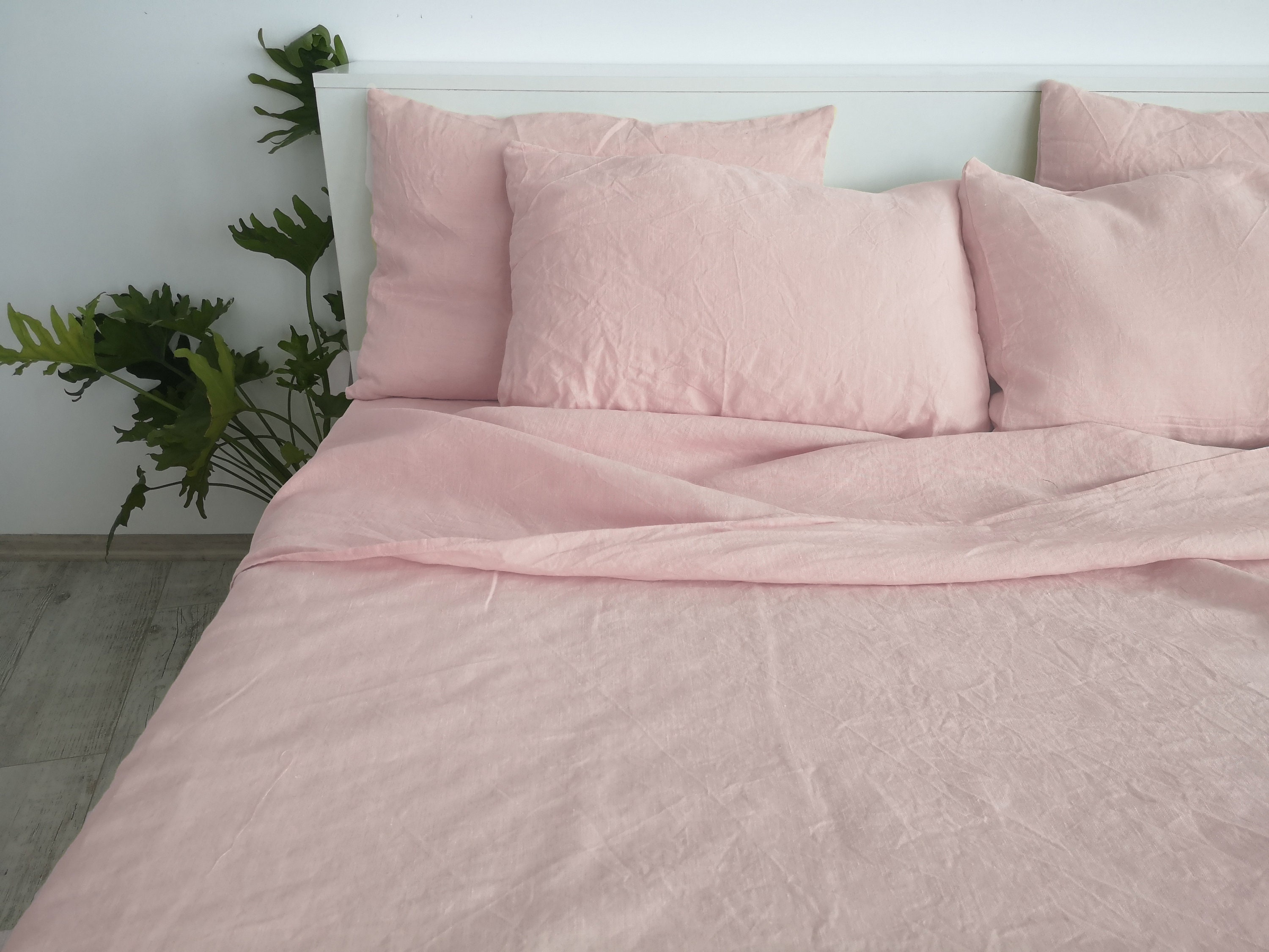 Blush pink linen flat sheet / 1 Flat sheet / Softened linen | Etsy