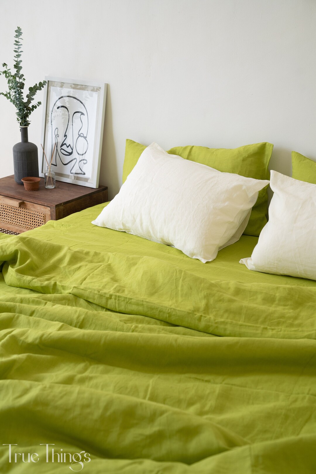 Chartreuse Green Linen Duvet Cover / 1 Duvet Cover / Softened - Etsy