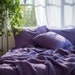 Violet Linen Sheet Set 1 Flat Sheet and 1 Fitted Sheet and 2 ...