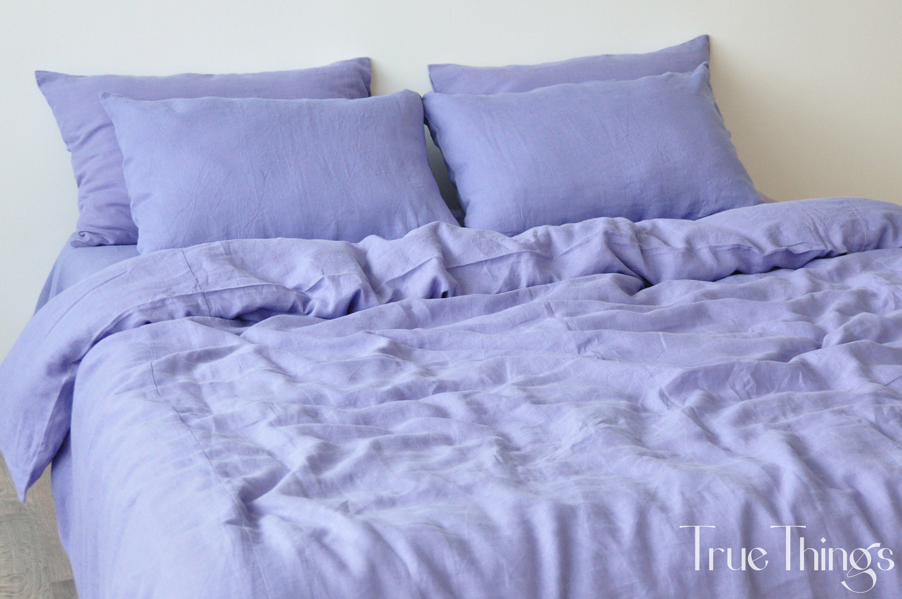 Lavender Linen Bedding Set / 1 Duvet Cover 2 Pillowcases / - Etsy