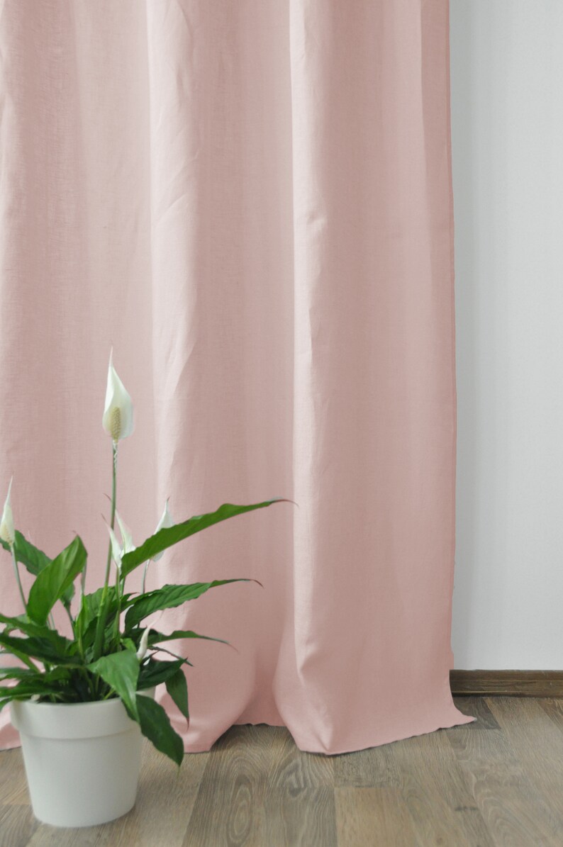 Blush Pink Regular and Blackout Linen Curtains / 2 Panels / - Etsy