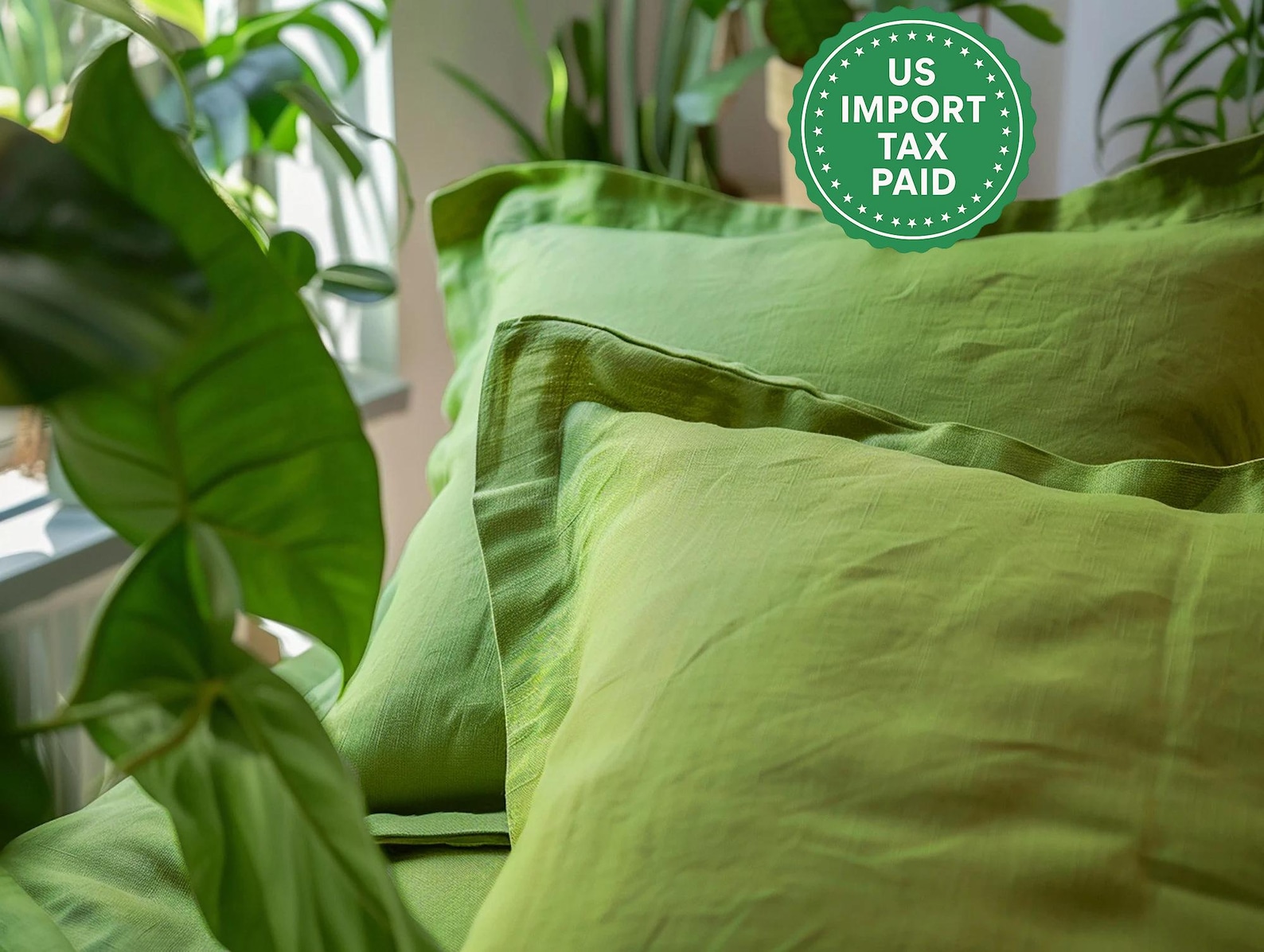 Chartreuse Green Linen Oxford Sham Green Sham Pillow Cover King Queen ...