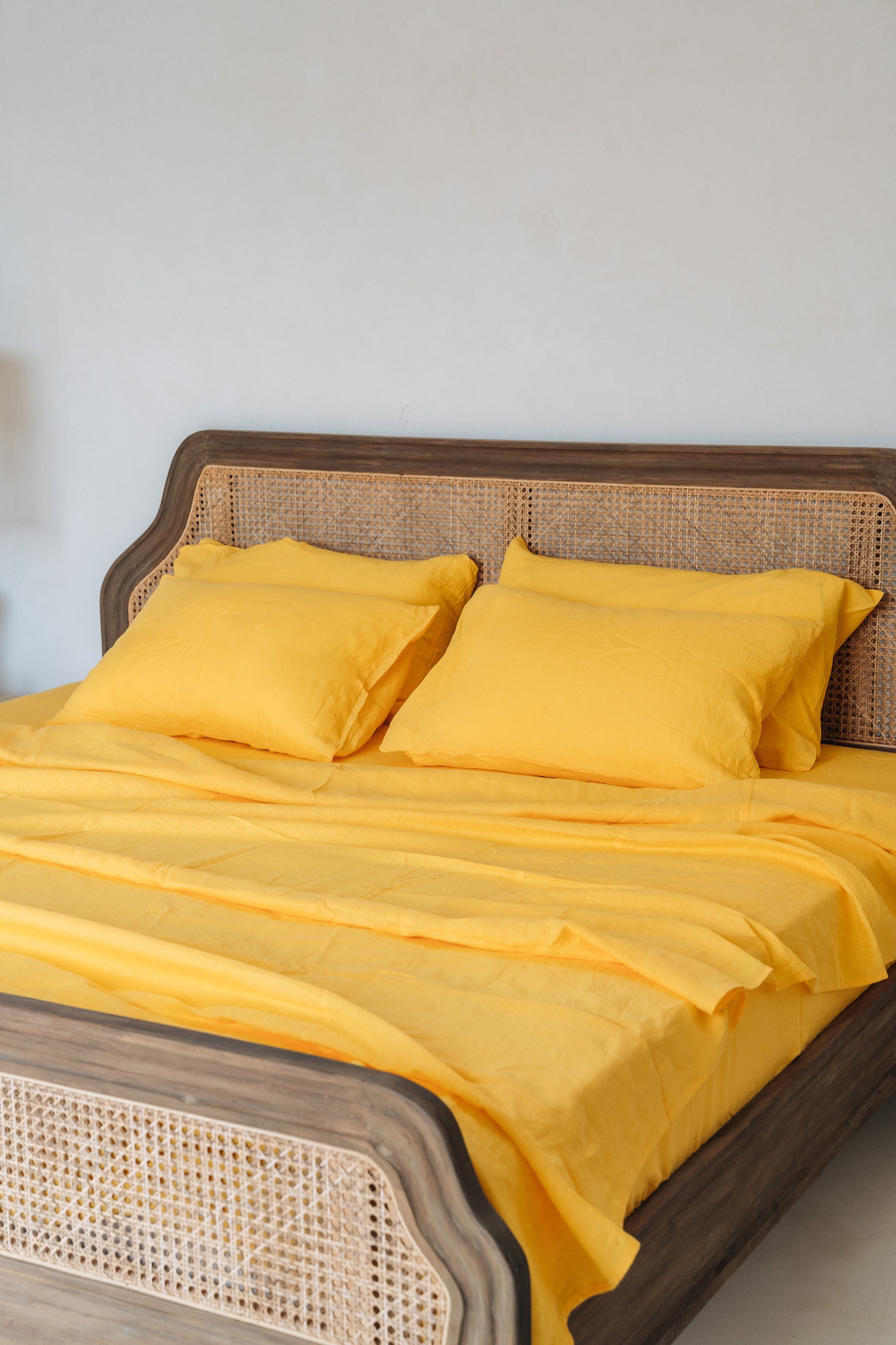 Bright Yellow Linen Pillowcase / Yellow Pillow Cover / King - Etsy
