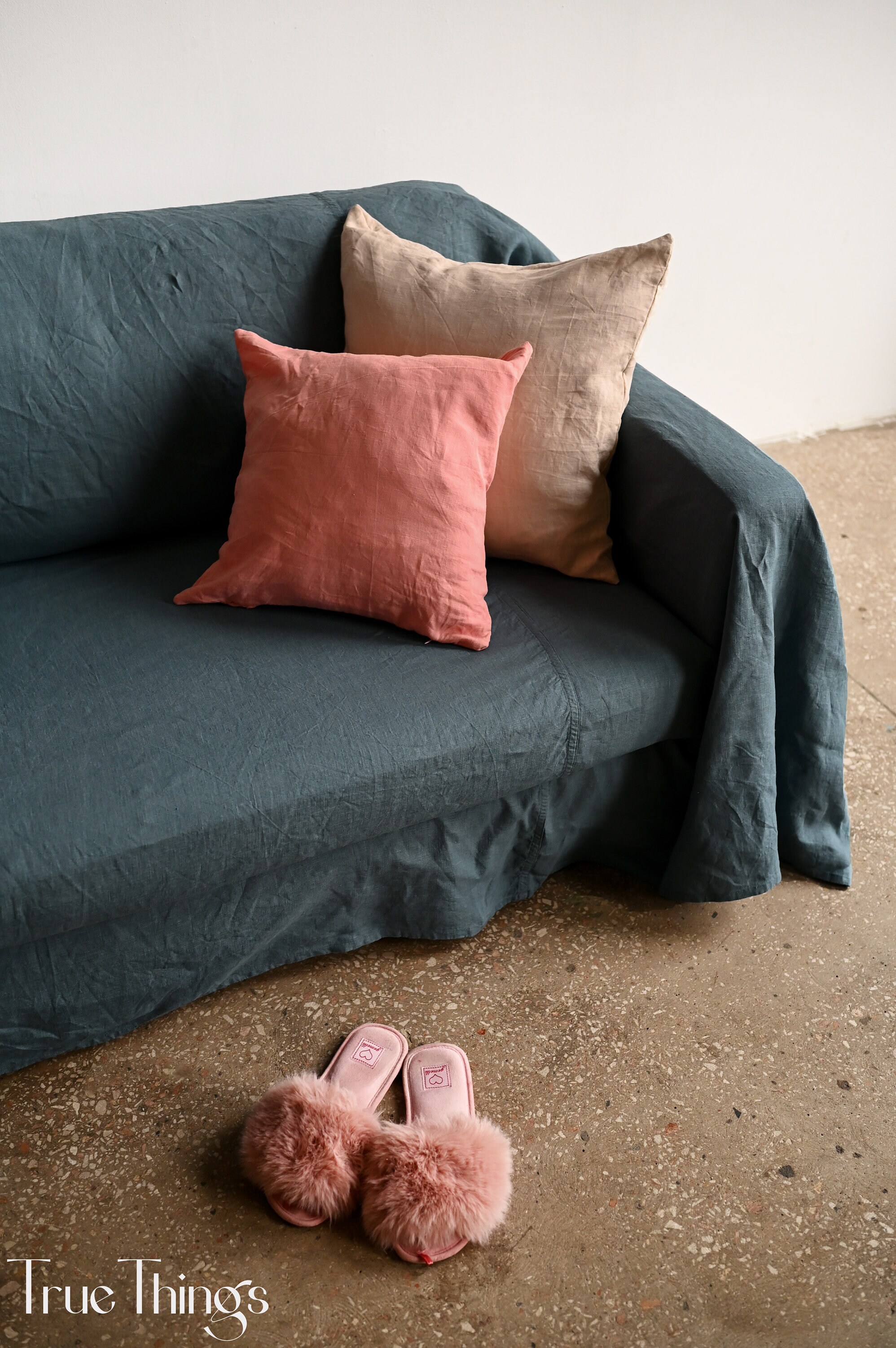 70 Colors Decorative Linen Pillow Cover / Softened Linen - Etsy