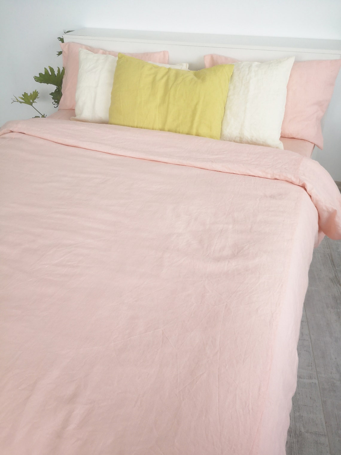 Peach linen duvet cover / 1 duvet cover / Softened linen / | Etsy