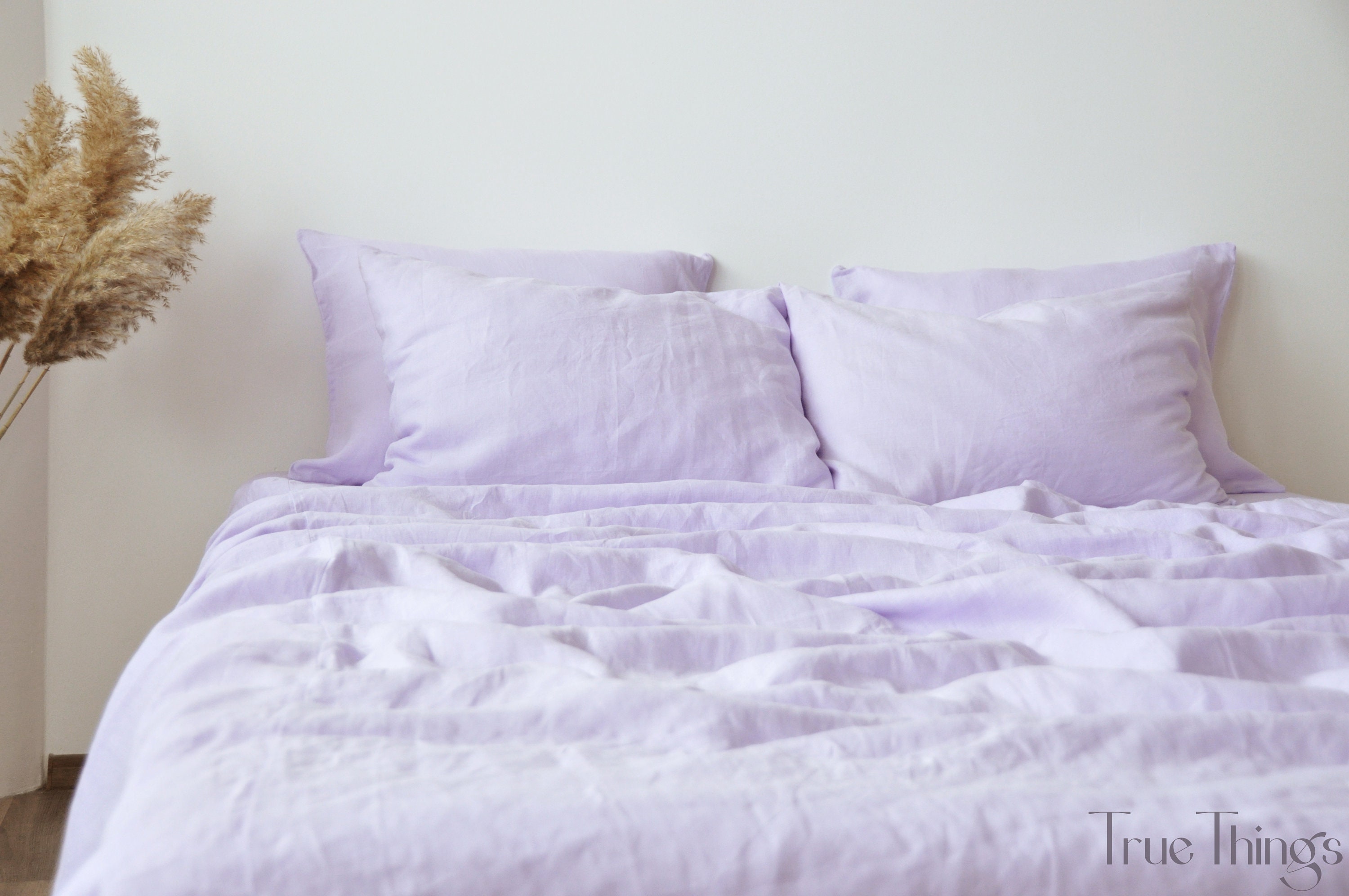 Lilac Linen Fitted Sheet / 1 Fitted Sheet / Softened Linen - Etsy