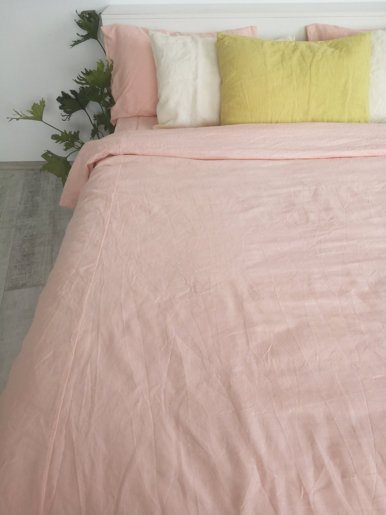 Peach linen duvet cover / 1 duvet cover / Softened linen / | Etsy