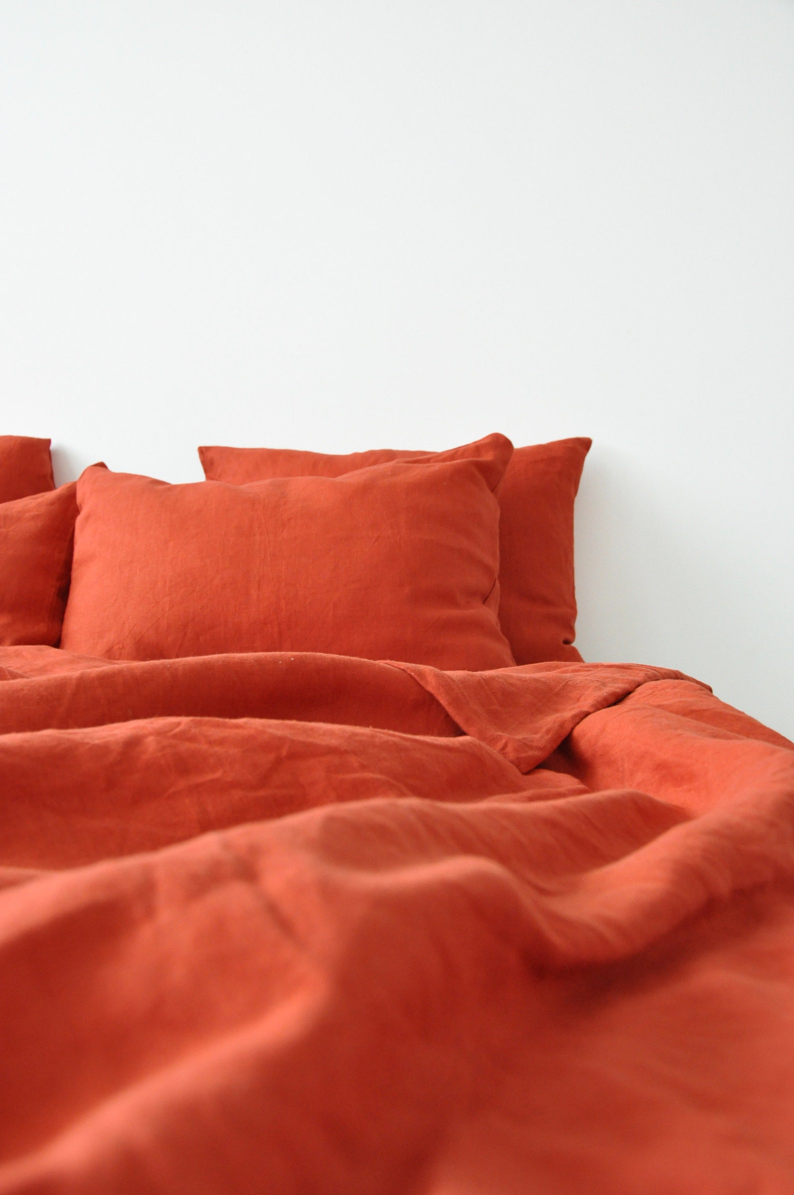 Terracotta Linen Bedding Set / 1 Duvet Cover 2 Pillowcases | Etsy