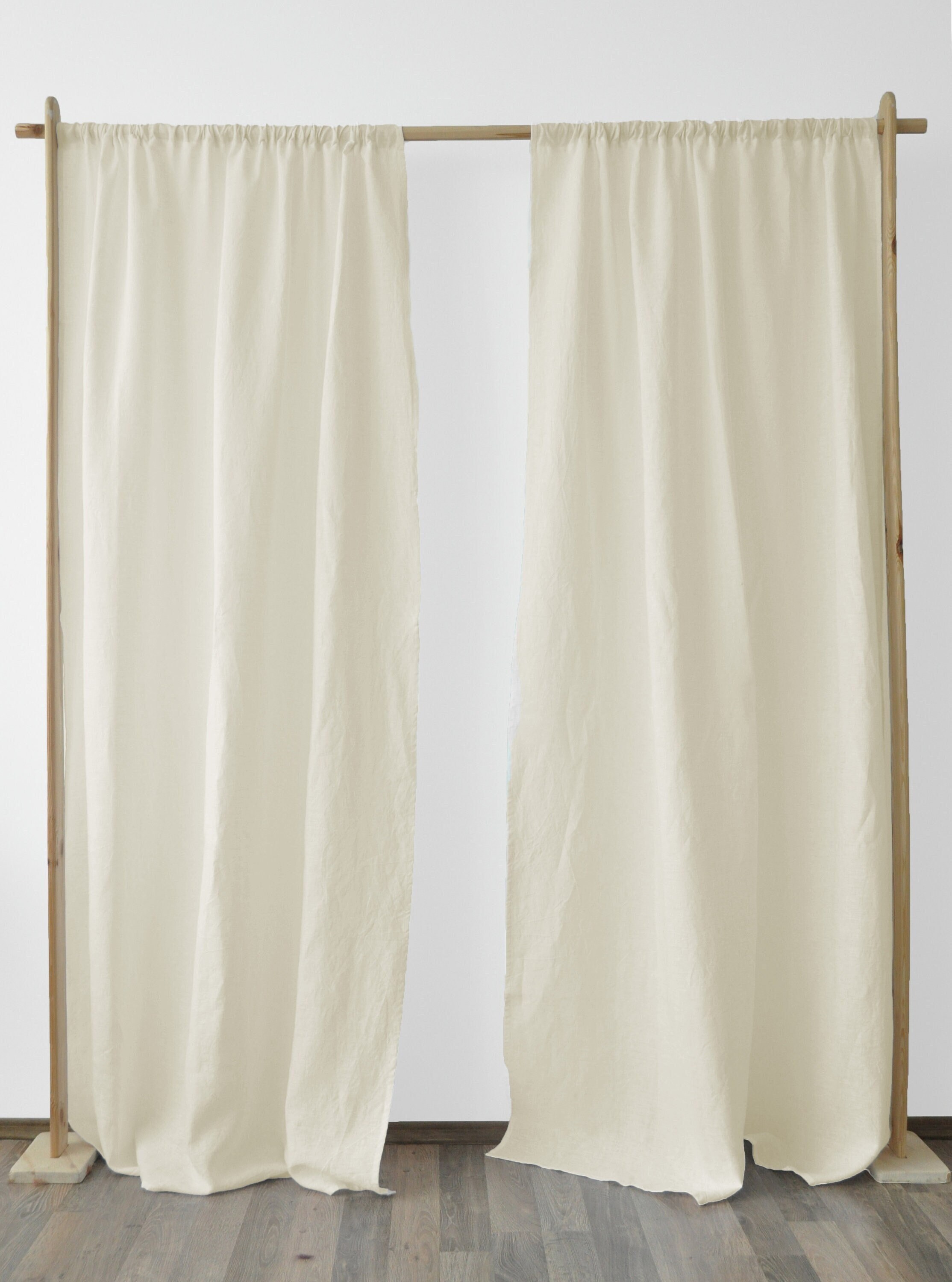 Ivory Regular and Blackout Linen Curtains / 2 Panels / | Etsy
