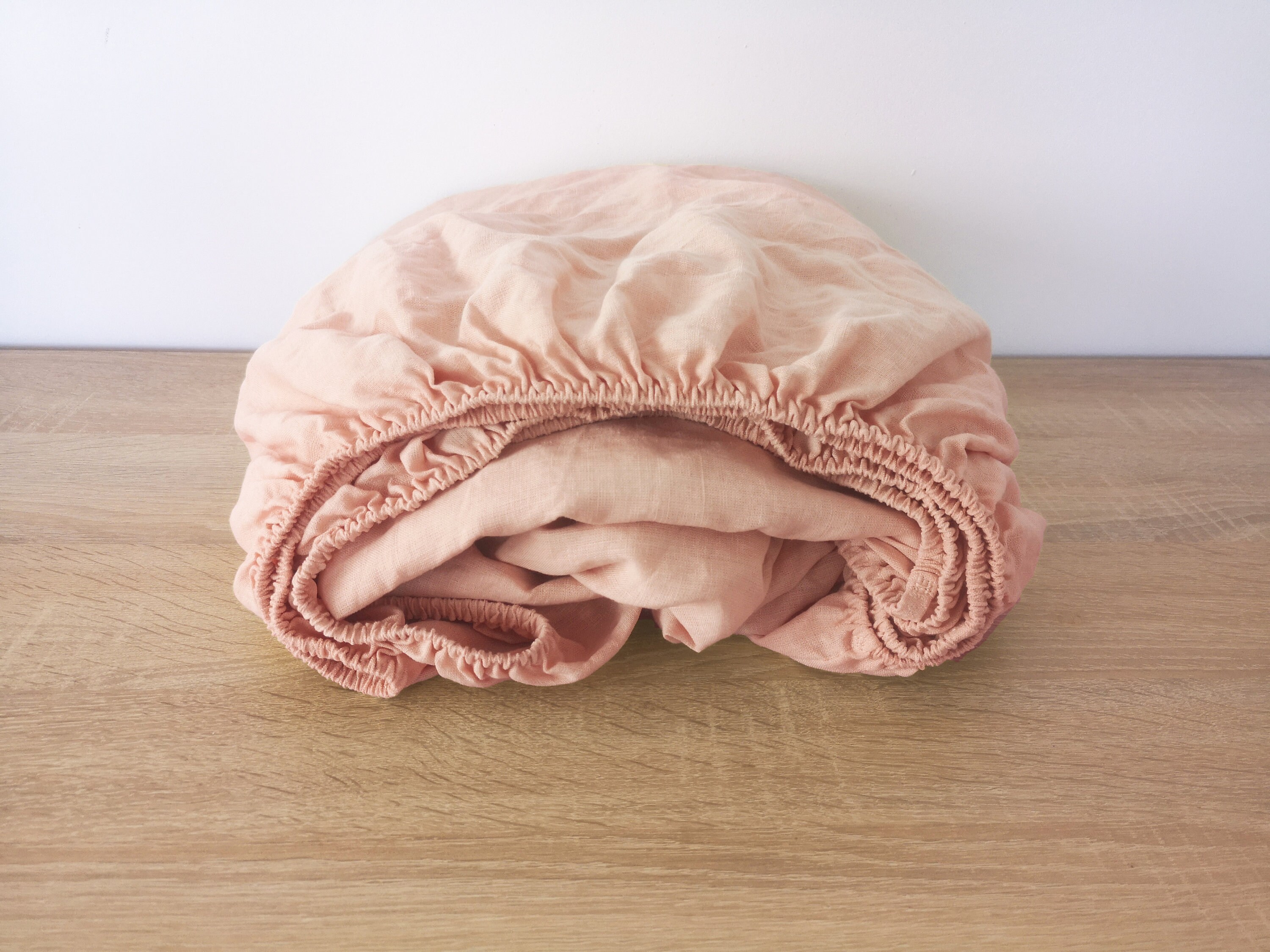Peach Linen Fitted Sheet / 1 Fitted Sheet / Softened Linen - Etsy