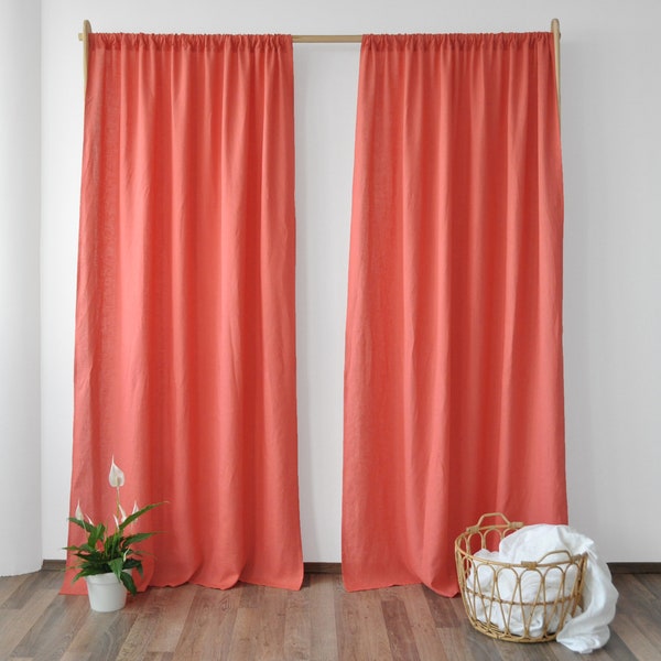 Coral Curtains - Etsy