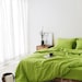 Chartreuse Green Linen Bedding Set 1 Duvet Cover and 2 Pillowcases ...