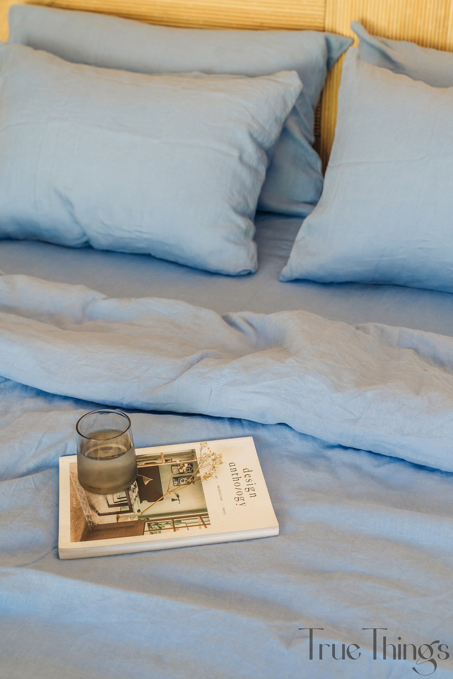 Cornflower Blue Linen Bedding Set / 1 Duvet Cover 2 - Etsy