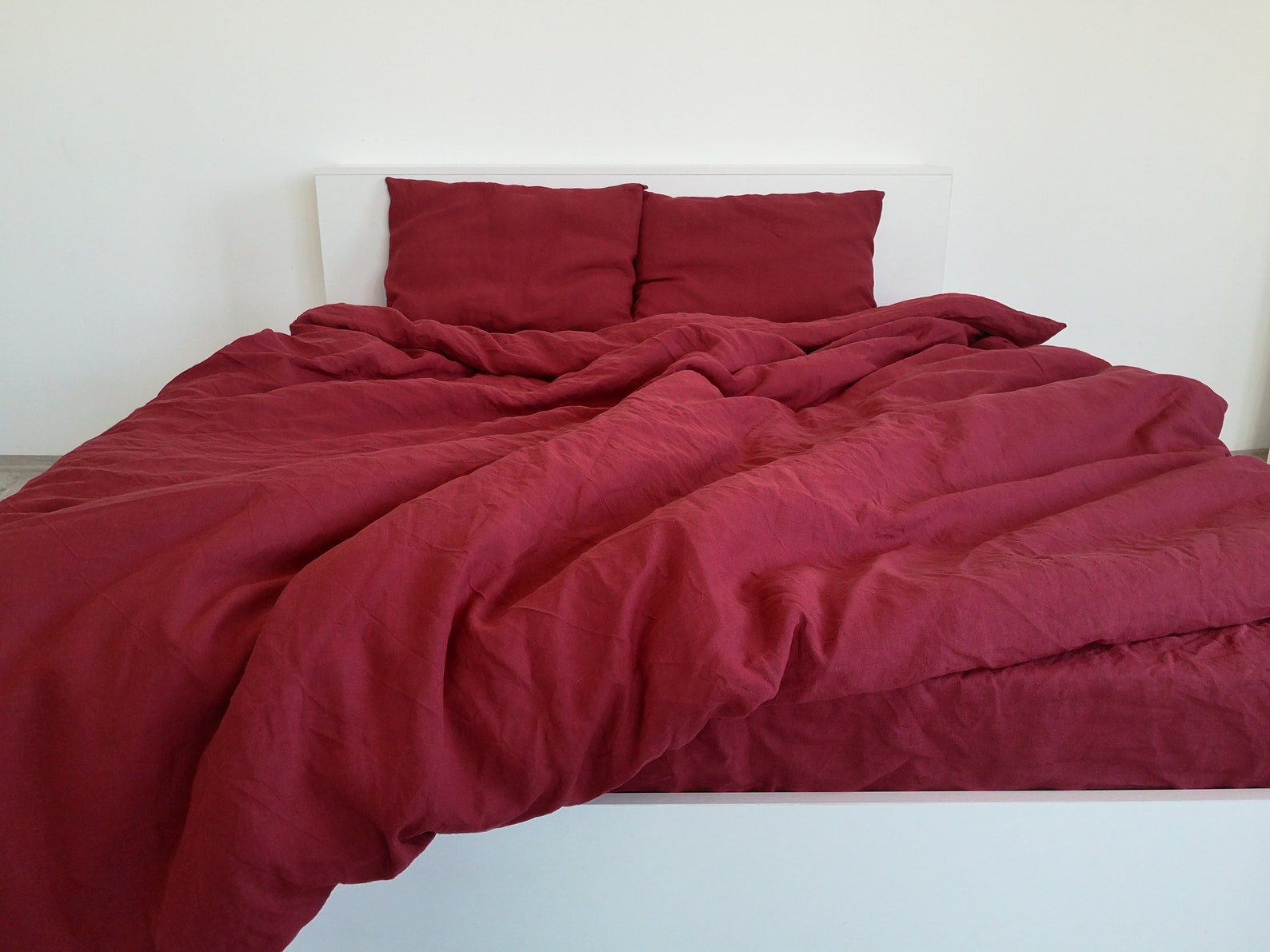 Maroon Linen Duvet Cover / 1 Duvet Cover / Softened Linen / - Etsy