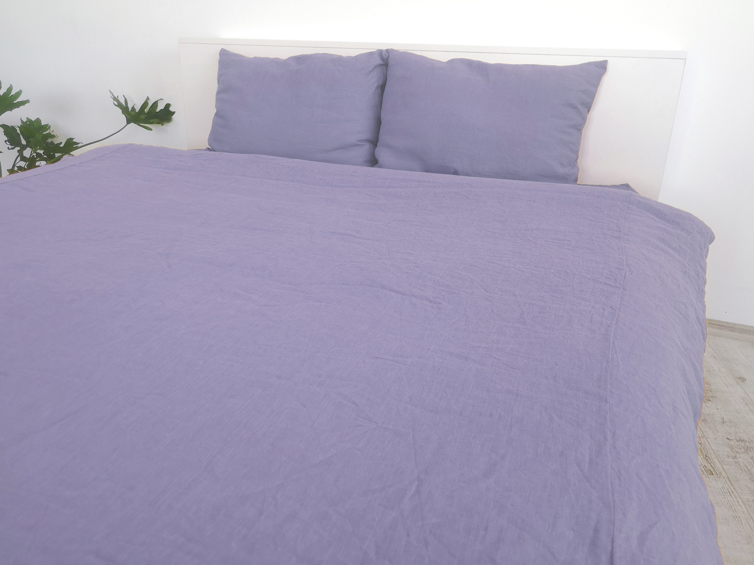 Lavender linen bedding set / 1 Duvet cover 2 Pillowcases / | Etsy