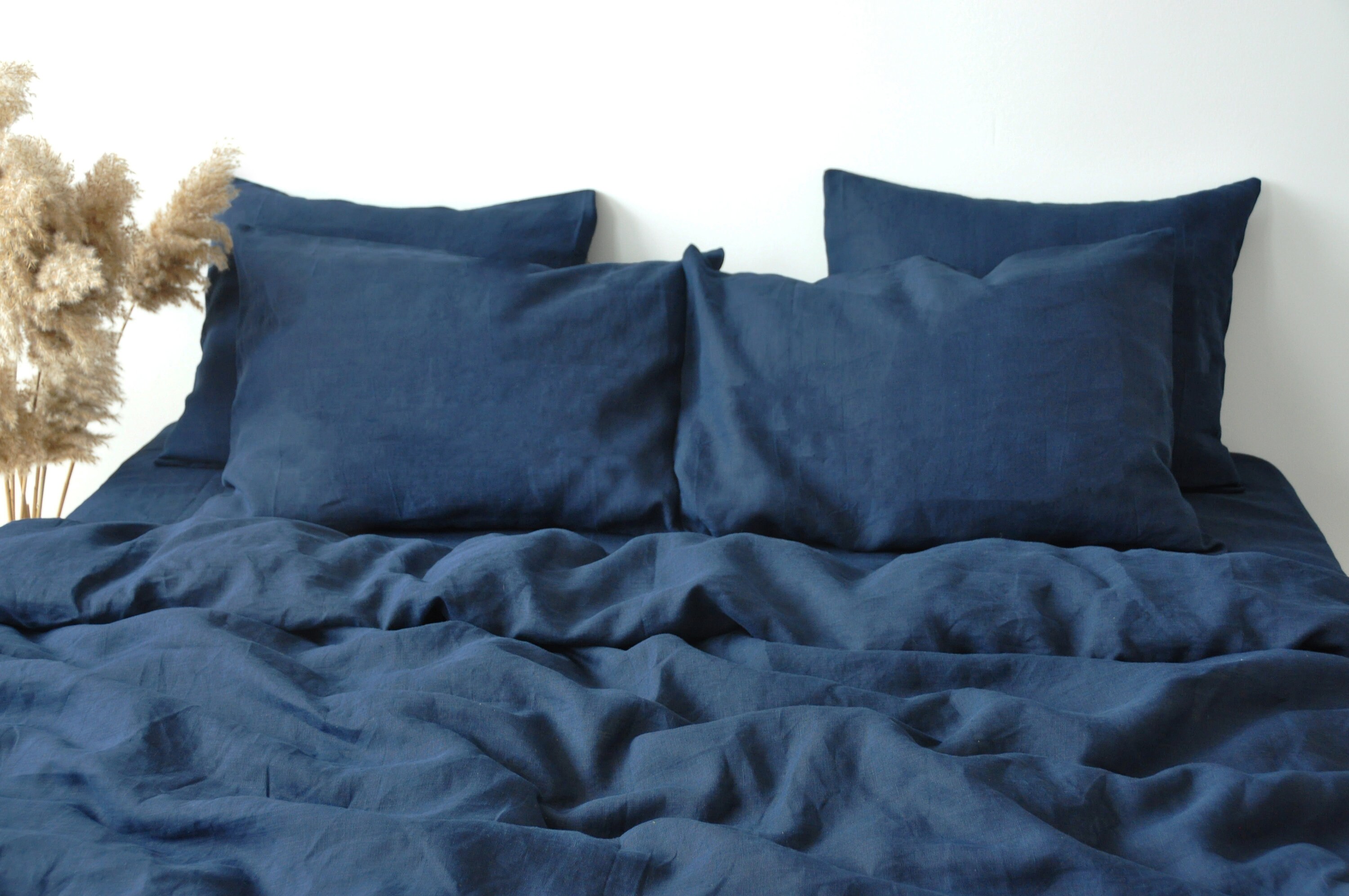 Navy Linen Duvet Cover / 1 Duvet Cover / Softened Linen / | Etsy