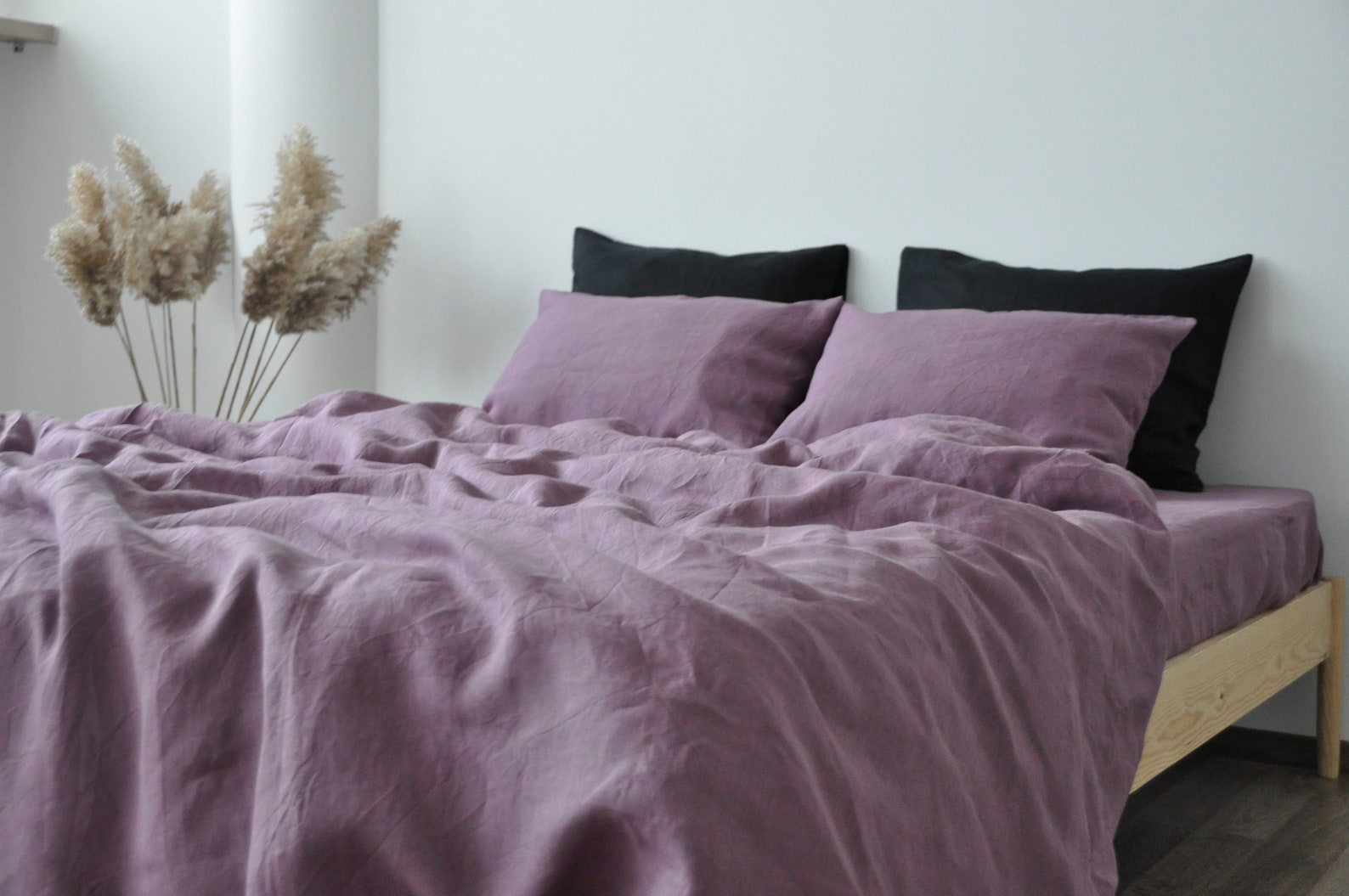 Mauve Linen Duvet Cover 1 Duvet Cover Softened Linen Comforter Cover ...